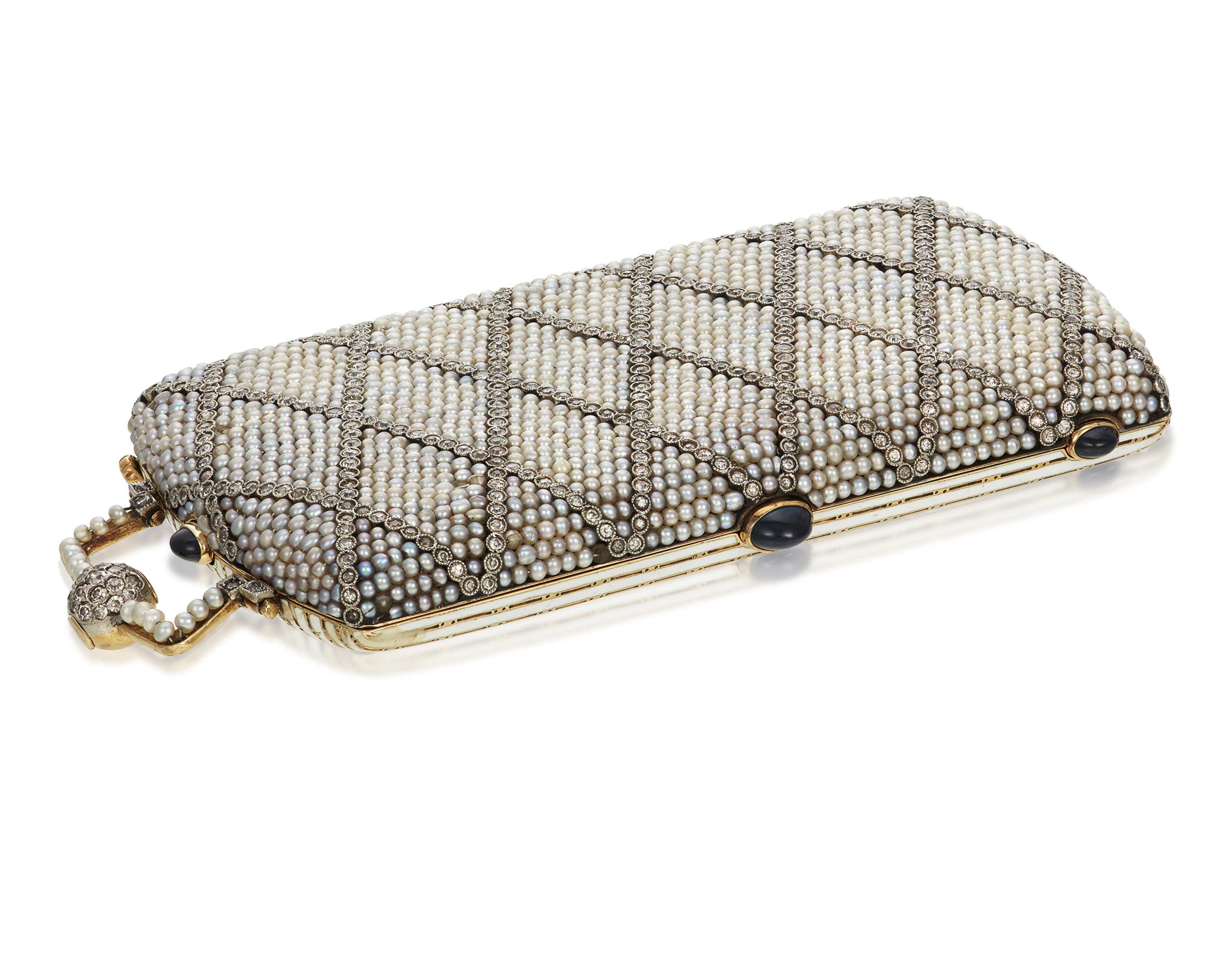 ART DECO DIAMOND, SEED PEARL AND SAPPHIRE VANITY CASE, | Christie’s