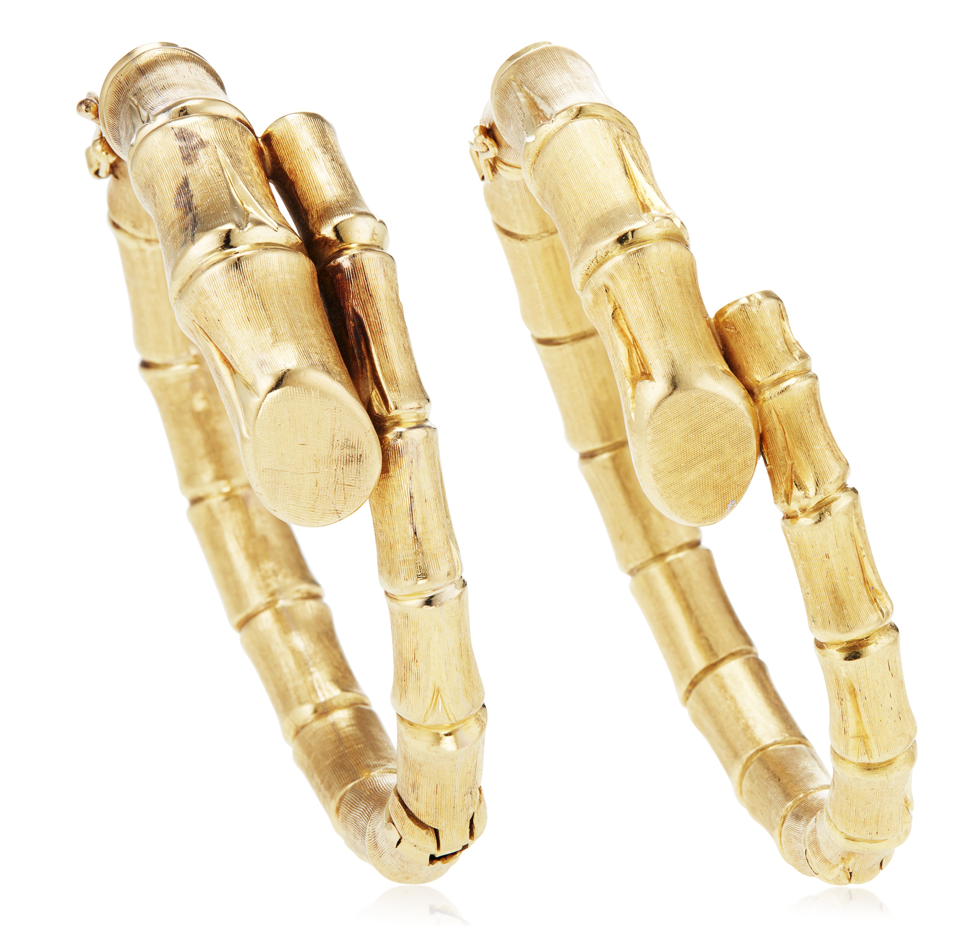 PAIR OF GOLD BAMBOO BANGLE BRACELETS, | Christie’s