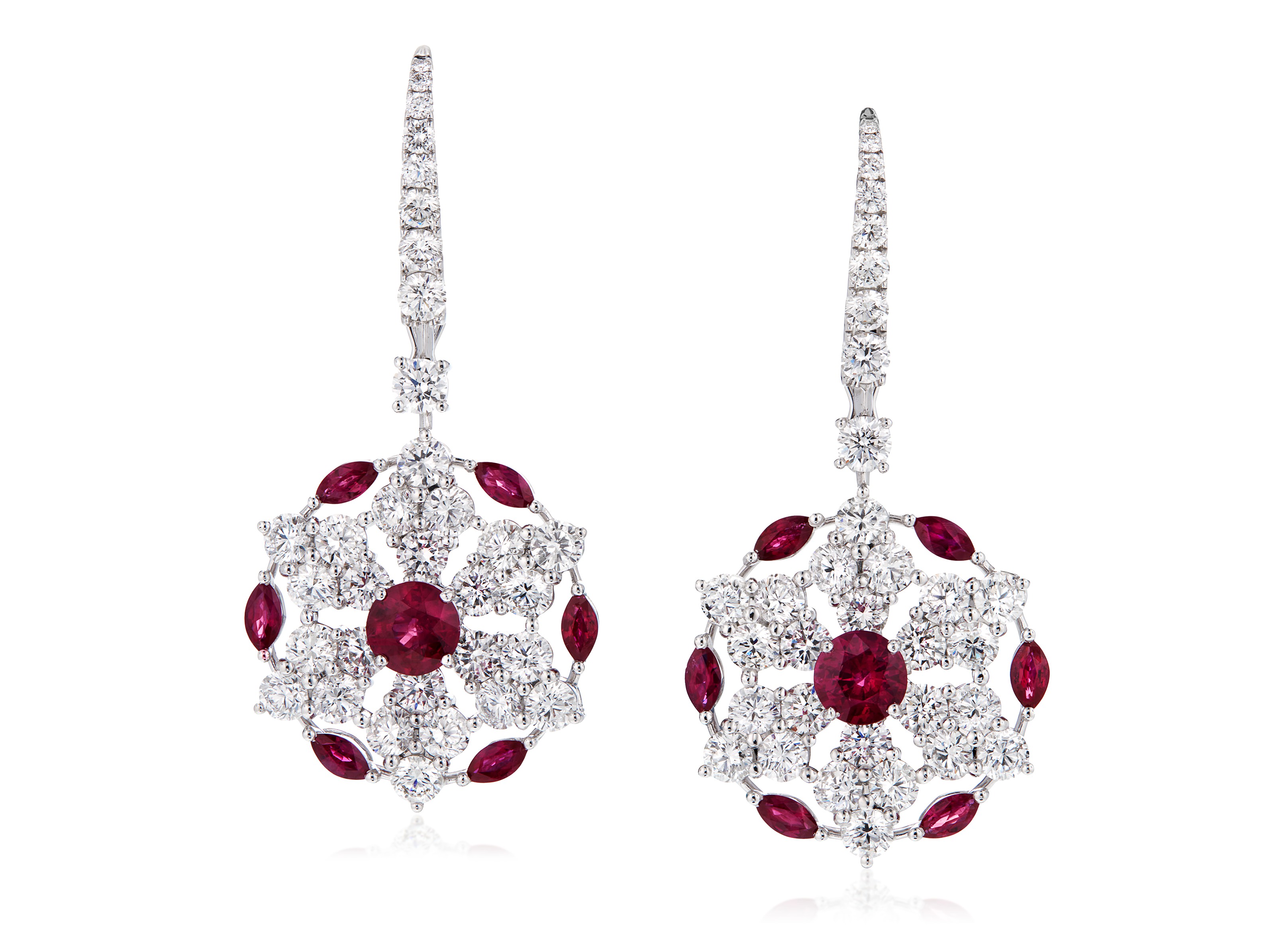 GRAFF DIAMOND AND RUBY 'SNOWFLAKE' EARRINGS, | Christie’s