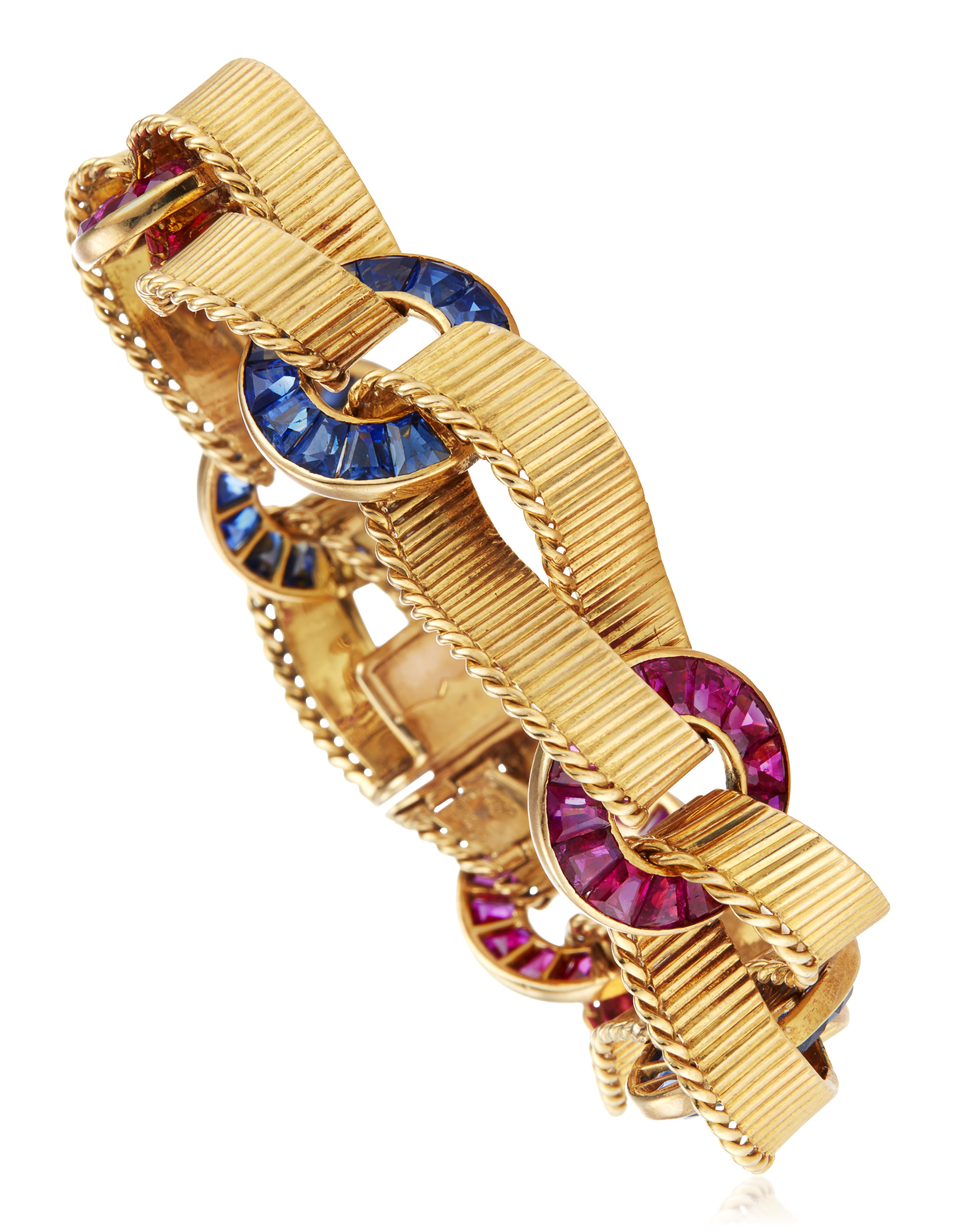 CARTIER RETRO RUBY AND SAPPHIRE BRACELET, | Christie’s