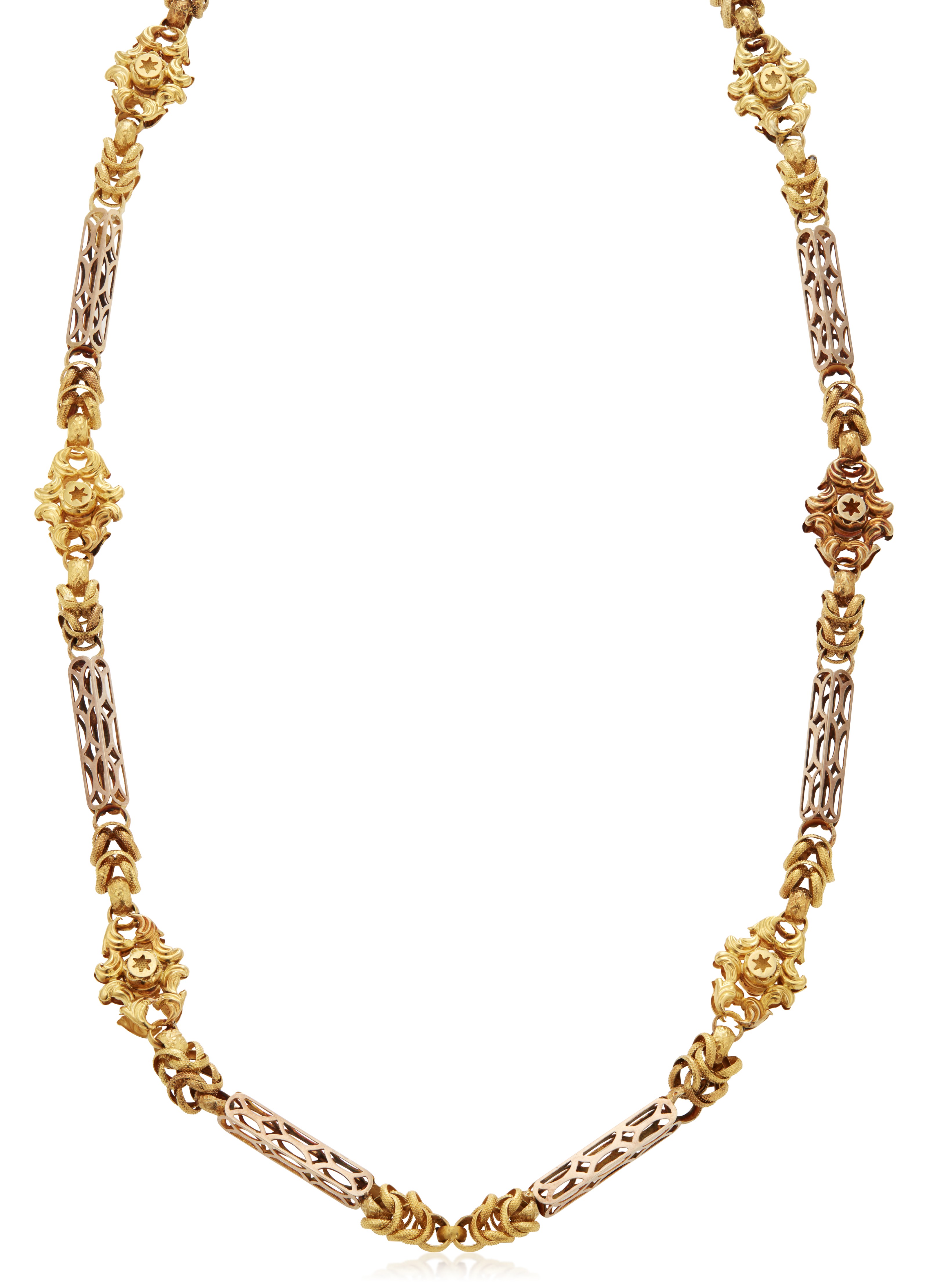 NO RESERVE | ANTIQUE EMERALD AND GOLD MUFF CHAIN, | Christie’s