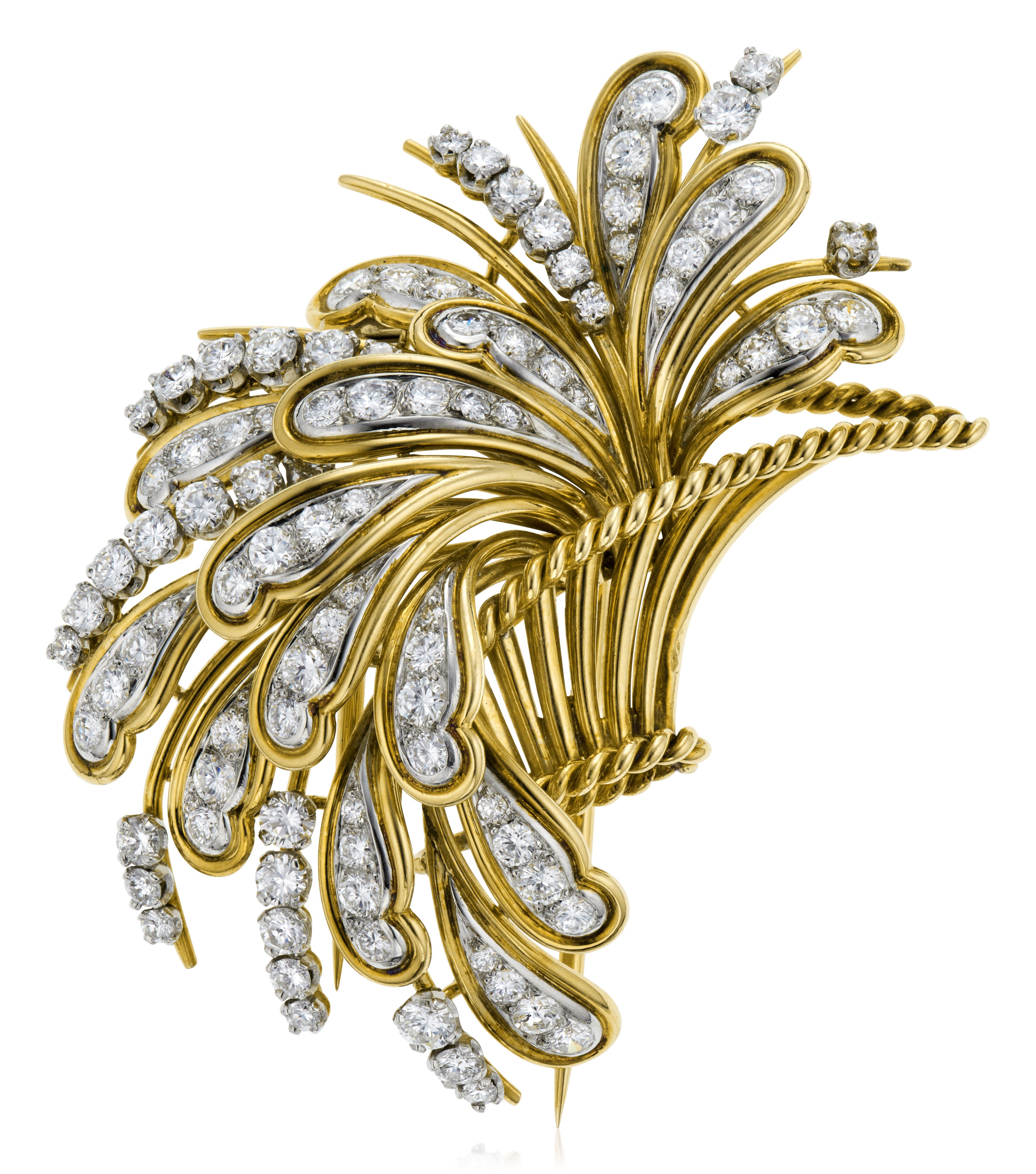 BULGARI DIAMOND AND GOLD BROOCH, | Christie’s