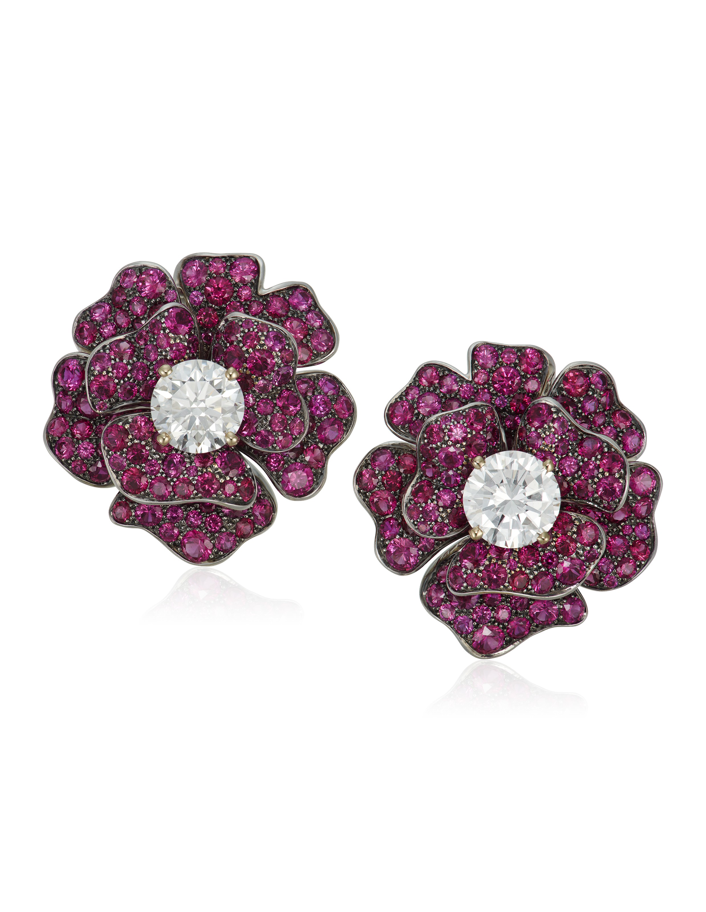 GRAFF DIAMOND AND RUBY FLOWER EARRINGS, | Christie’s
