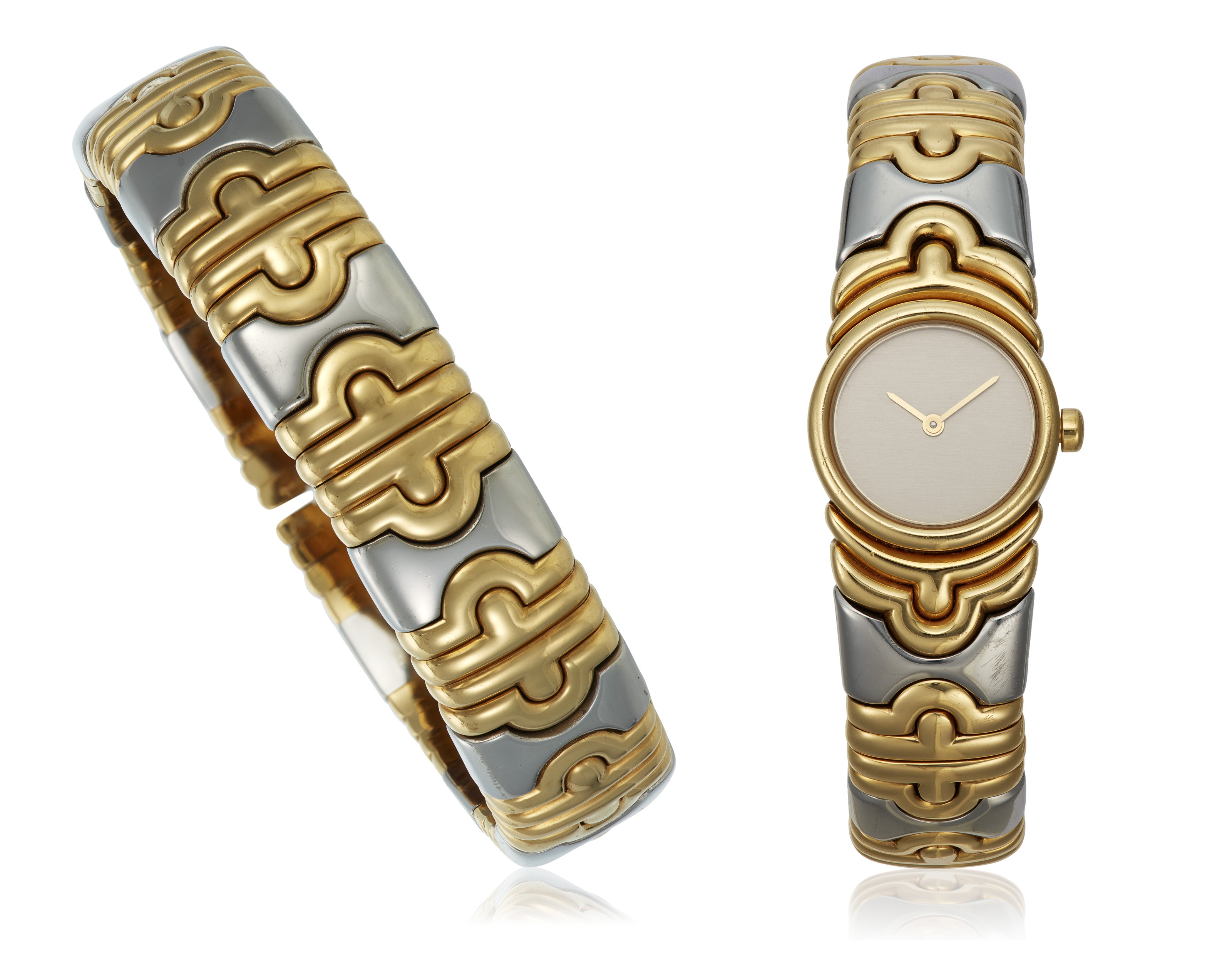 NO RESERVE | BULGARI SET OF GOLD AND STAINLESS STEEL 'PARENTESI ...