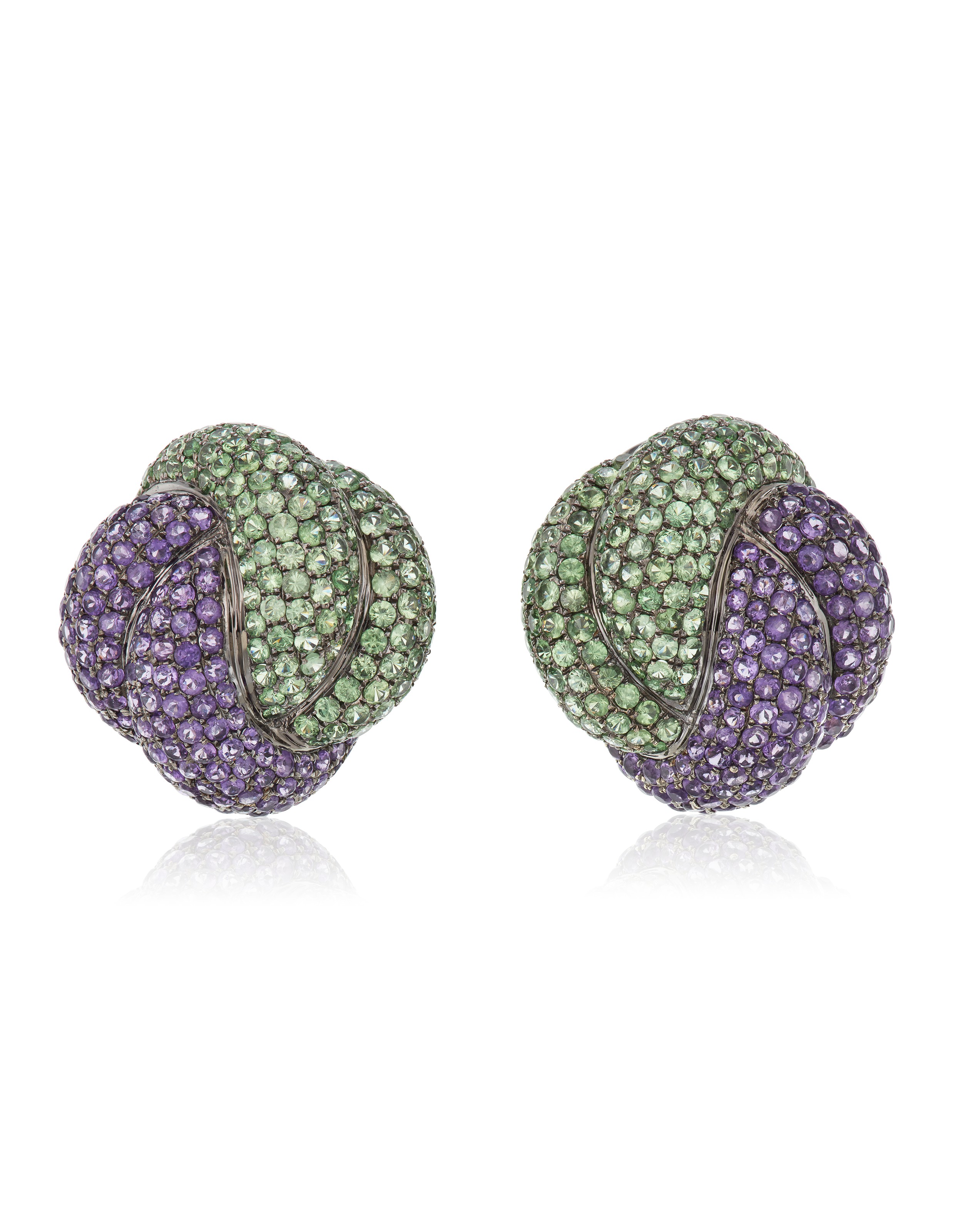 NO RESERVE | LORRAINE SCHWARTZ GARNET AND COLORED SAPPHIRE EARRINGS ...