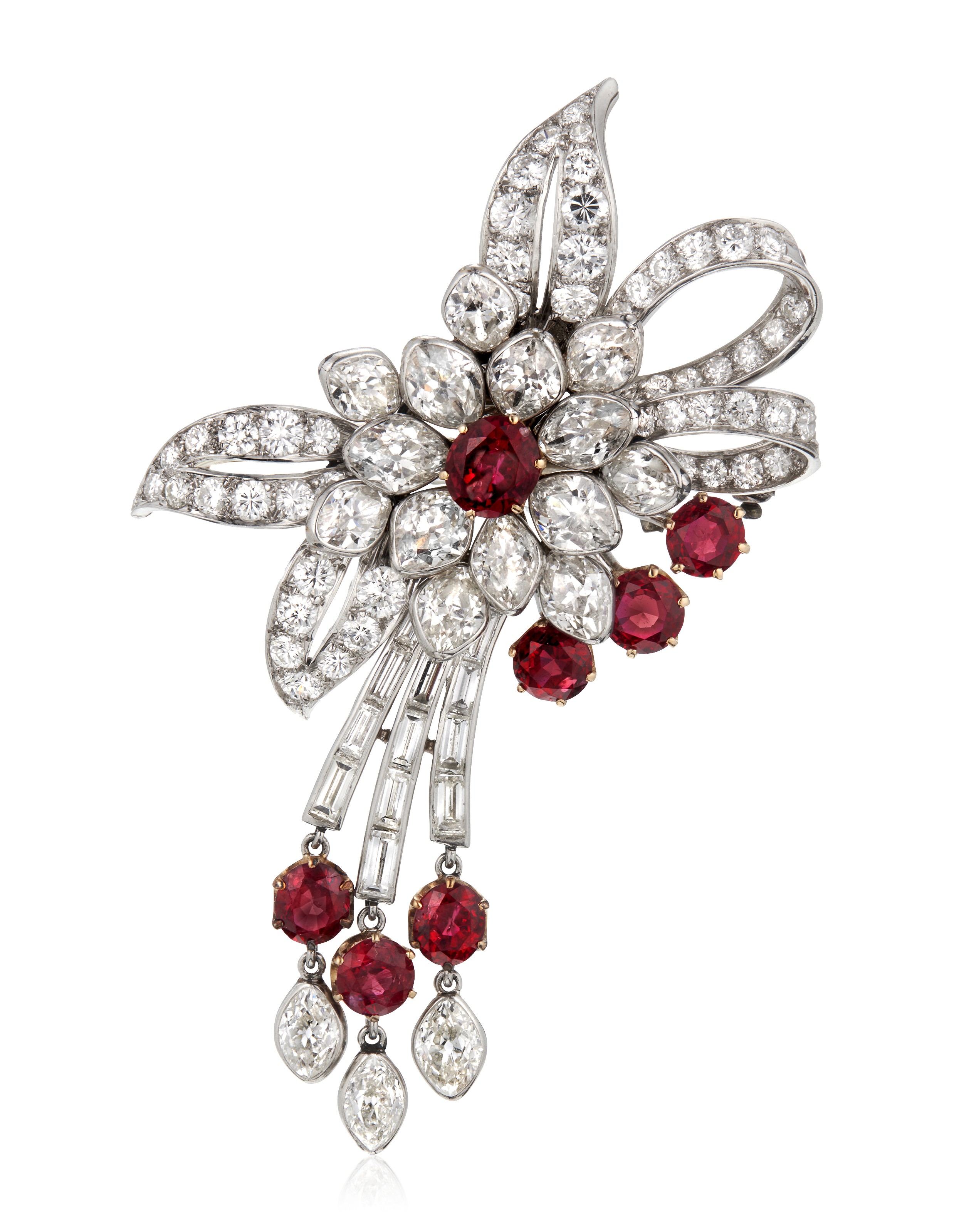 DIAMOND AND RUBY BROOCH, | Christie’s