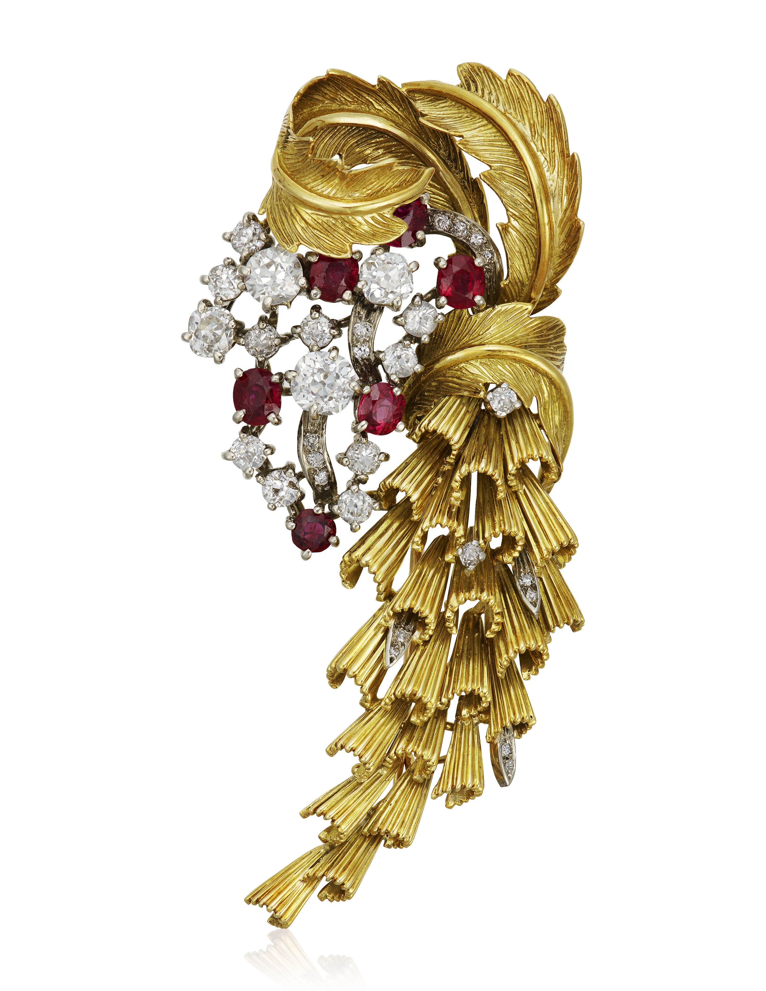 DIAMOND AND RUBY BROOCH, | Christie’s
