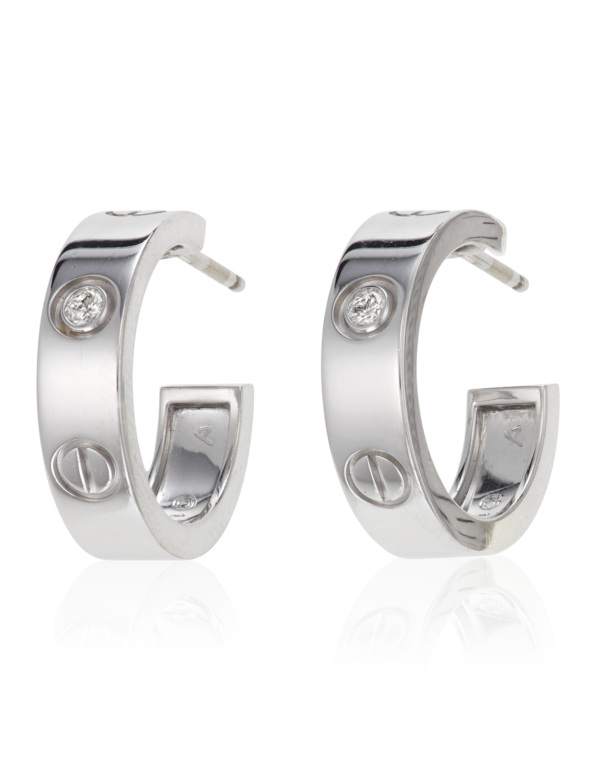 CARTIER DIAMOND AND WHITE GOLD 'LOVE' HOOPS, | Christie’s