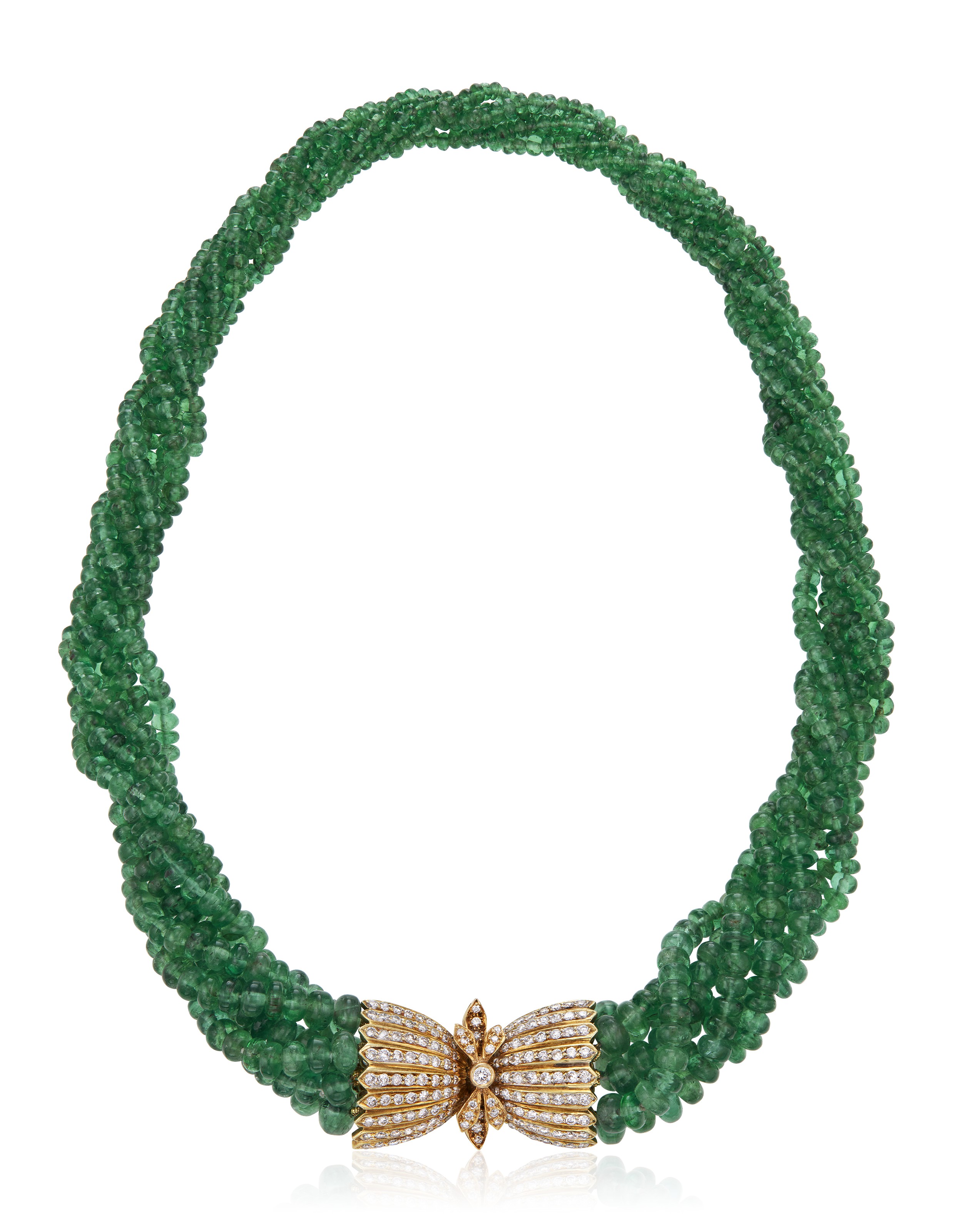 VAN CLEEF & ARPELS EMERALD BEAD AND DIAMOND NECKLACE, | Christie’s