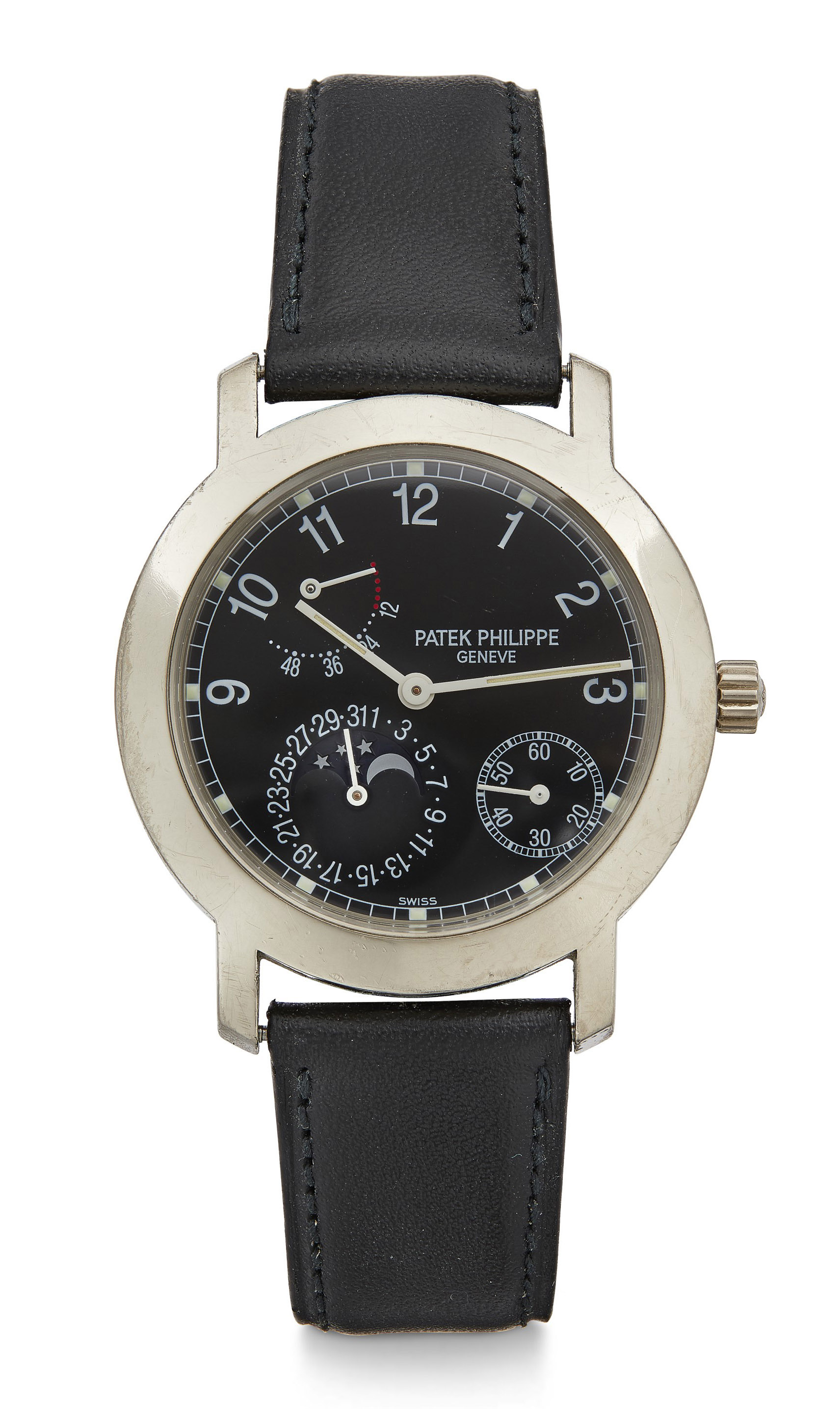 PATEK PHILIPPE, POWER RESERVE, MOON PHASES, 18K WHITE GOLD, REF. 5055G ...