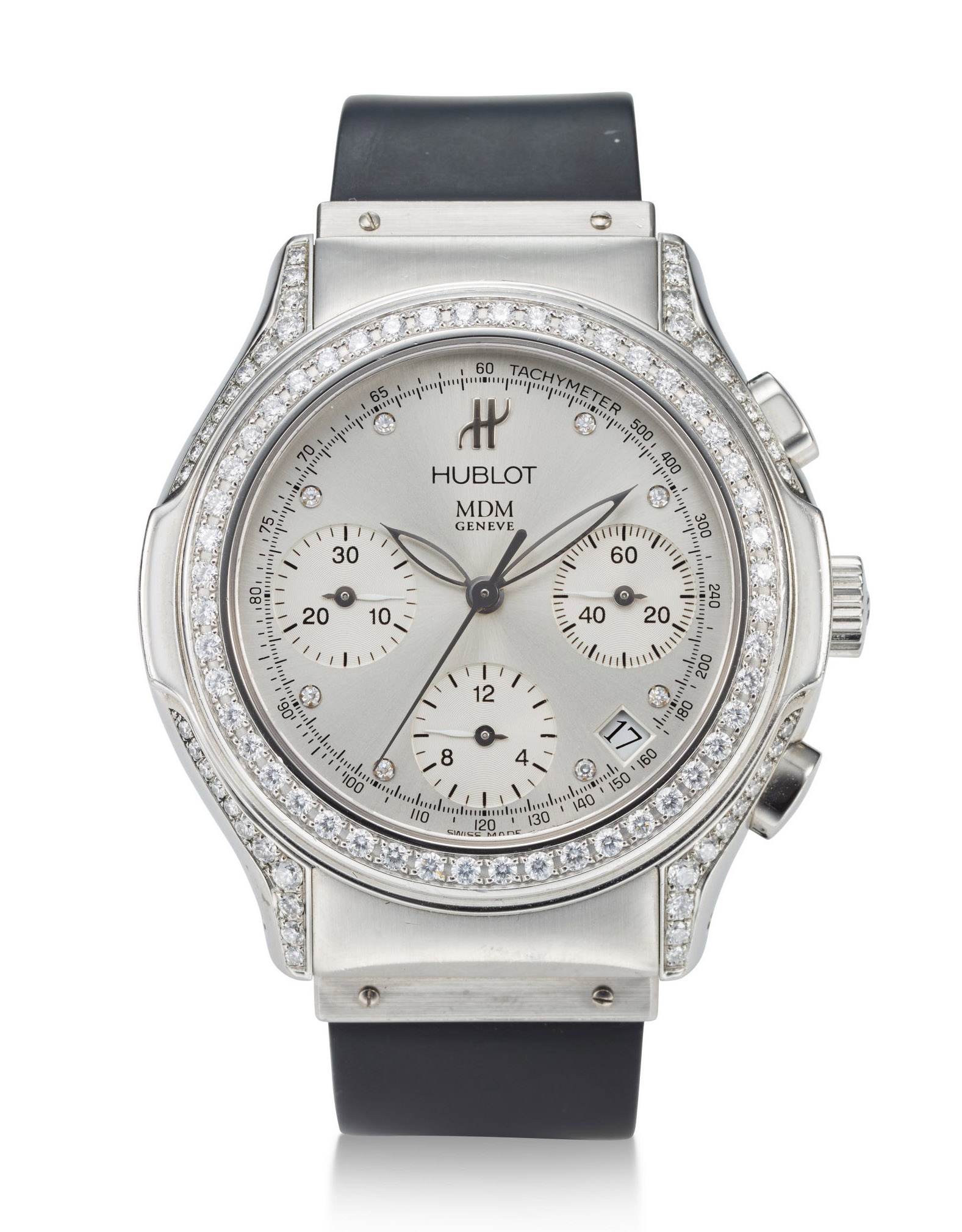 HUBLOT, MDM, CHRONOGRAPH, STEEL & DIAMONDS, REF. 1810.1.024, | Christie’s