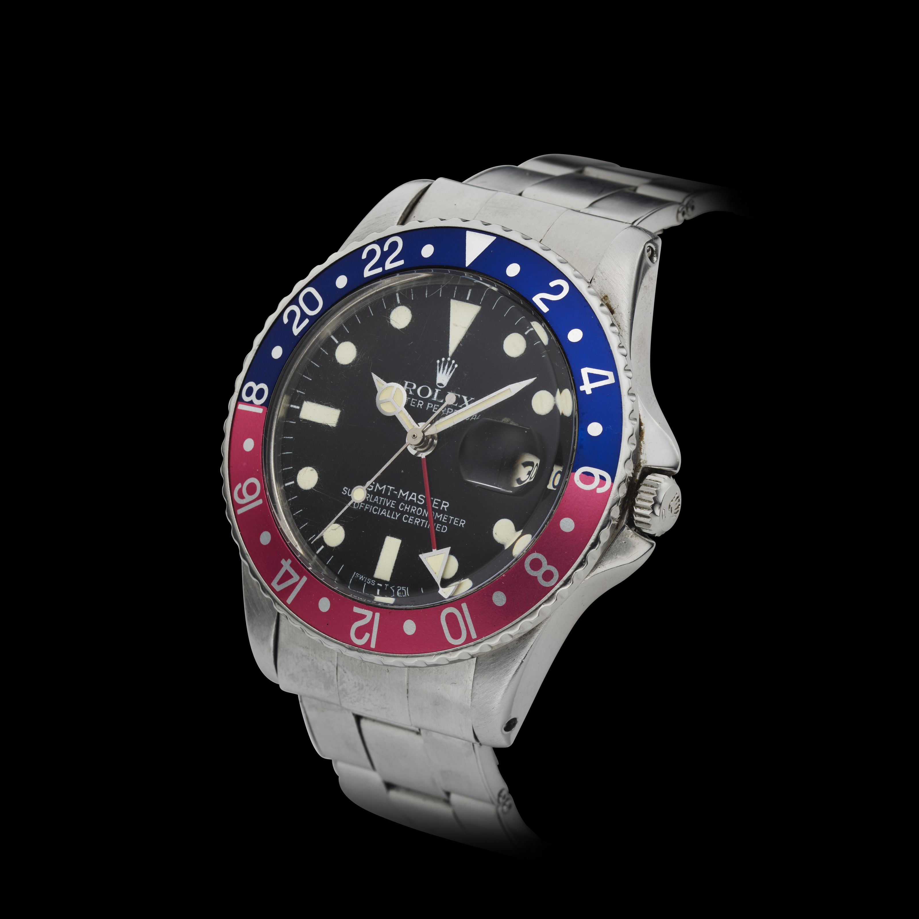 ROLEX, GMT MASTER,”POINTED CROWN GUARDS”, “PEPSI”, STEEL, REF. 1675 ...