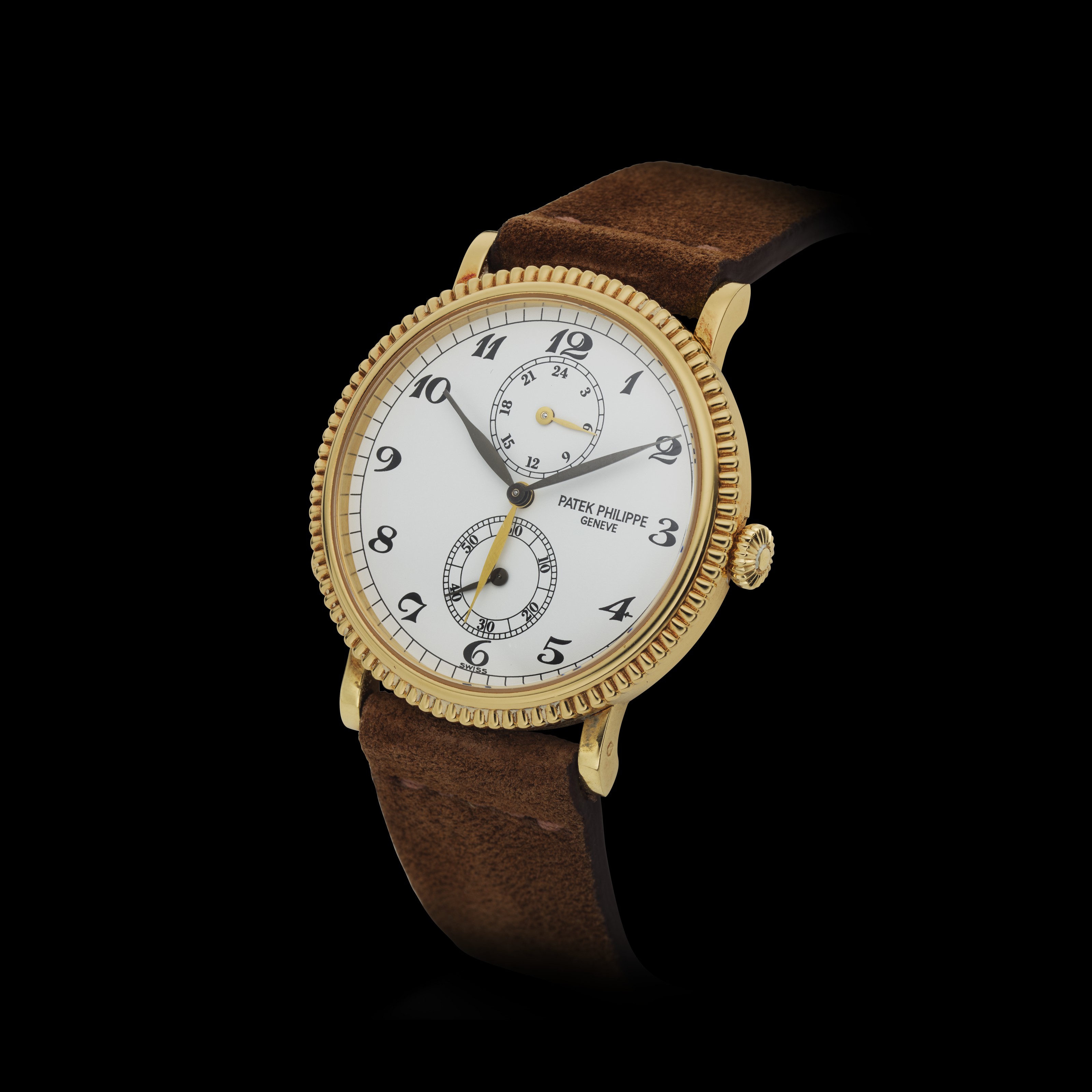 PATEK PHILIPPE, 18K YELLOW GOLD TRAVEL TIME, DUAL TIME WRISTWATCH, REF ...