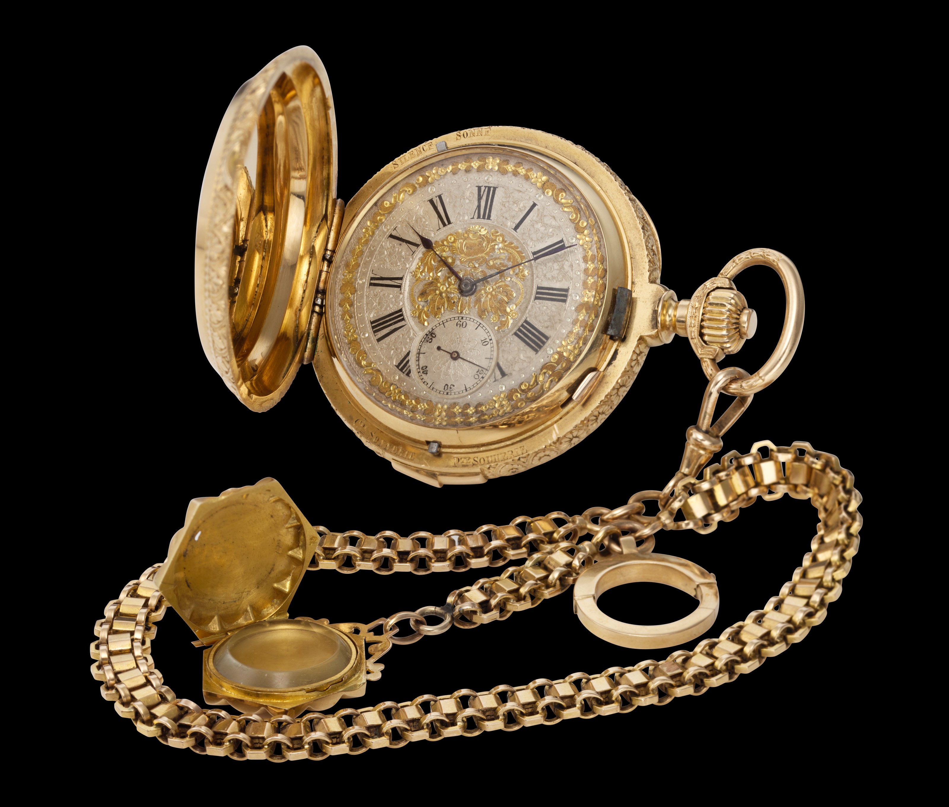 SWISS UNSIGNED, HIGHLY FINISHED AND FINE TANDEM WIND GRANDE & PETITE ...