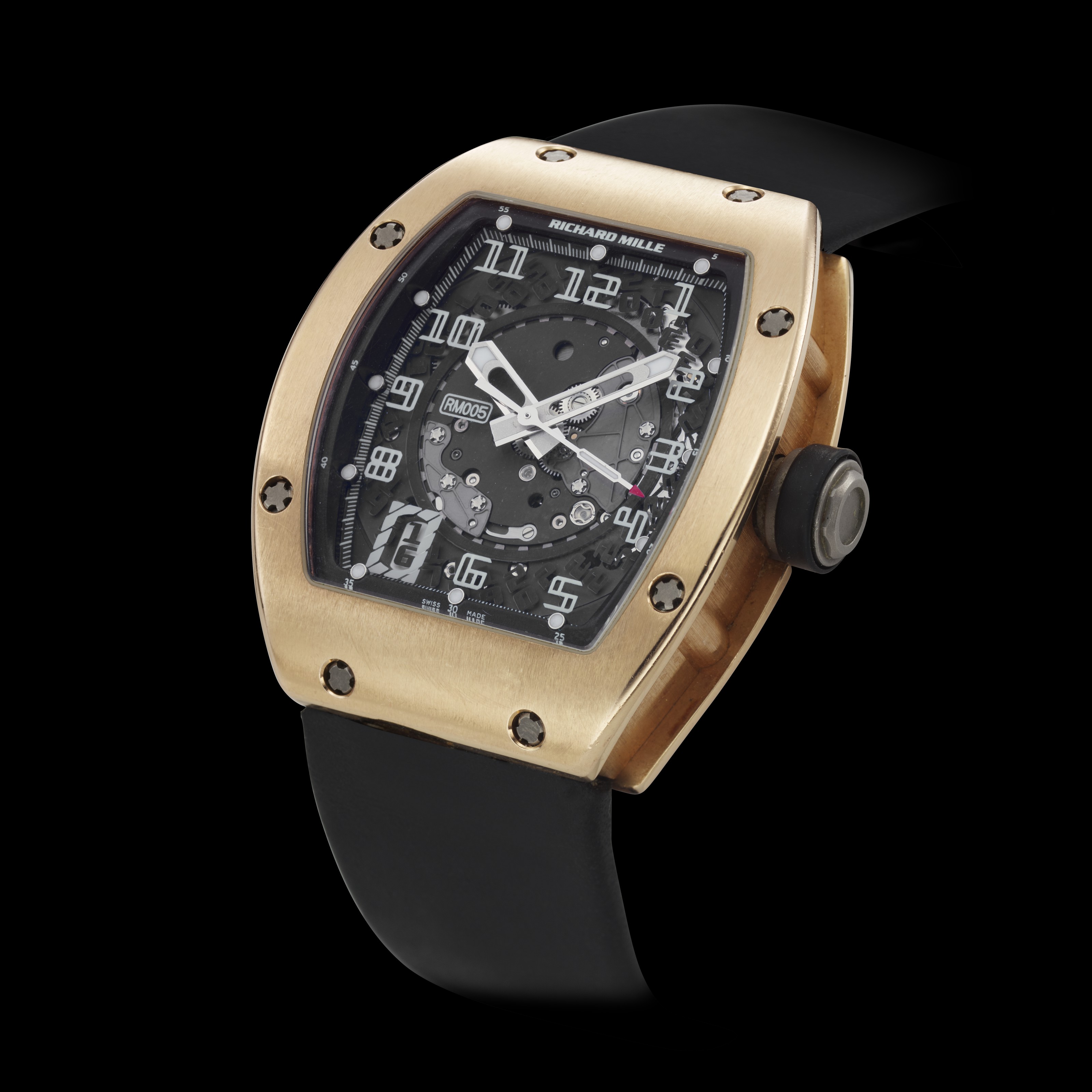 RICHARD MILLE, 18K PINK GOLD, SKELETONIZED DIAL, REF. RM005 AF PG ...