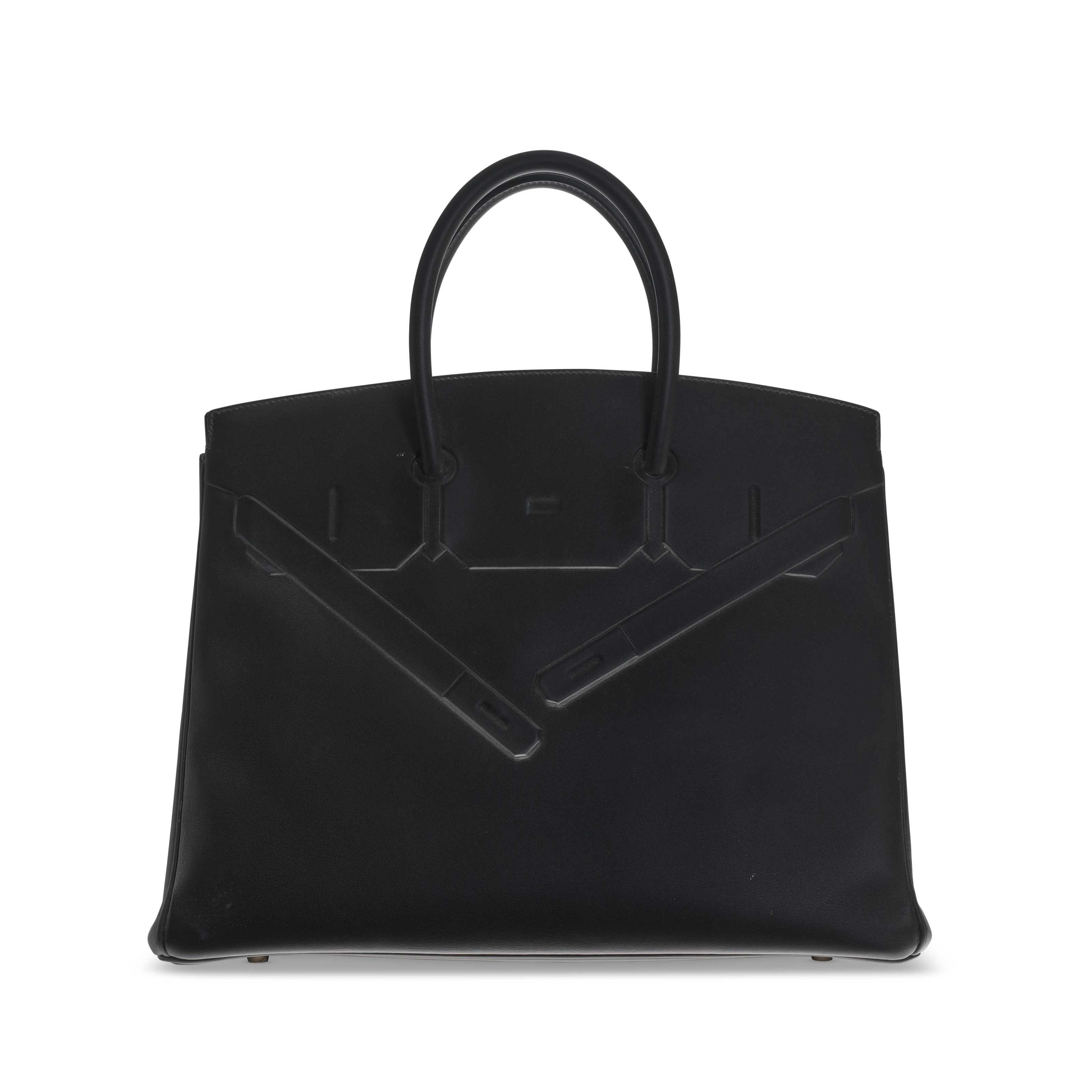 A LIMITED EDITION BLACK EVERCALF LEATHER SHADOW BIRKIN 35 WITH ...