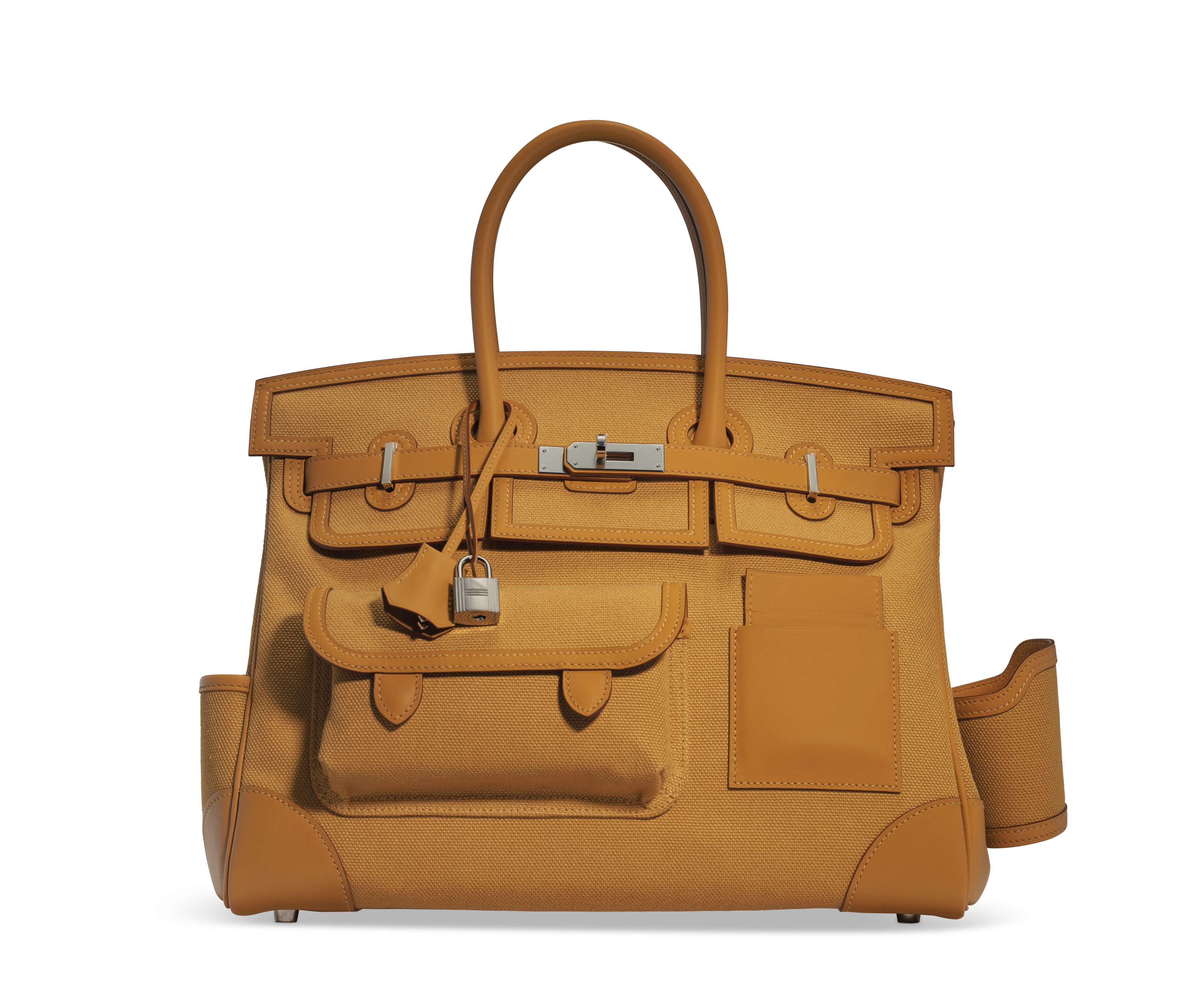 A LIMITED EDITION SESAME CANVAS & SWIFT LEATHER CARGO BIRKIN 35 WITH ...