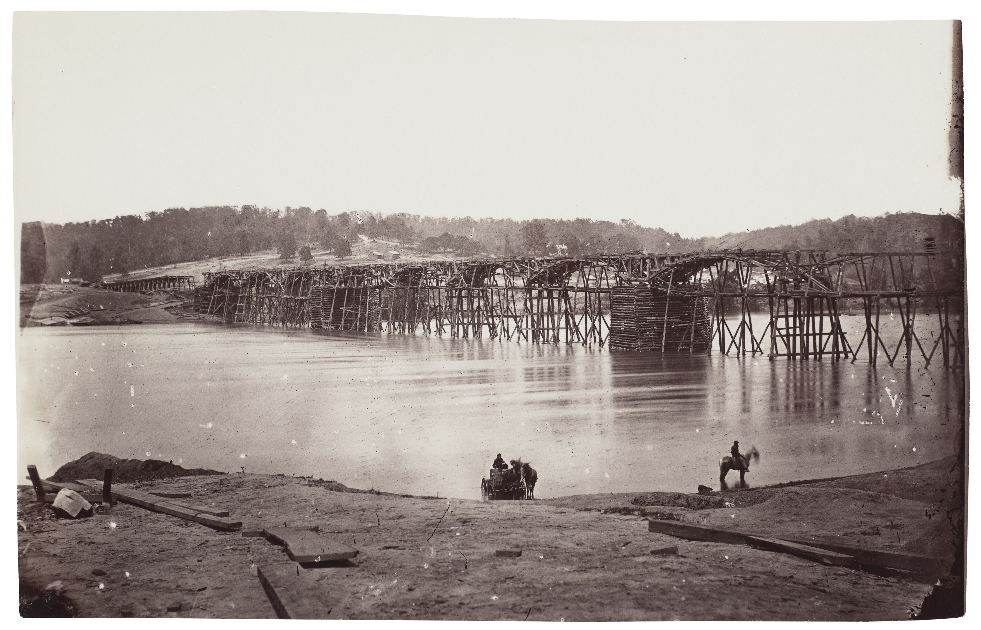 Attributed to GEORGE N. BARNARD (1819-1902), Bridge Across Tennessee ...