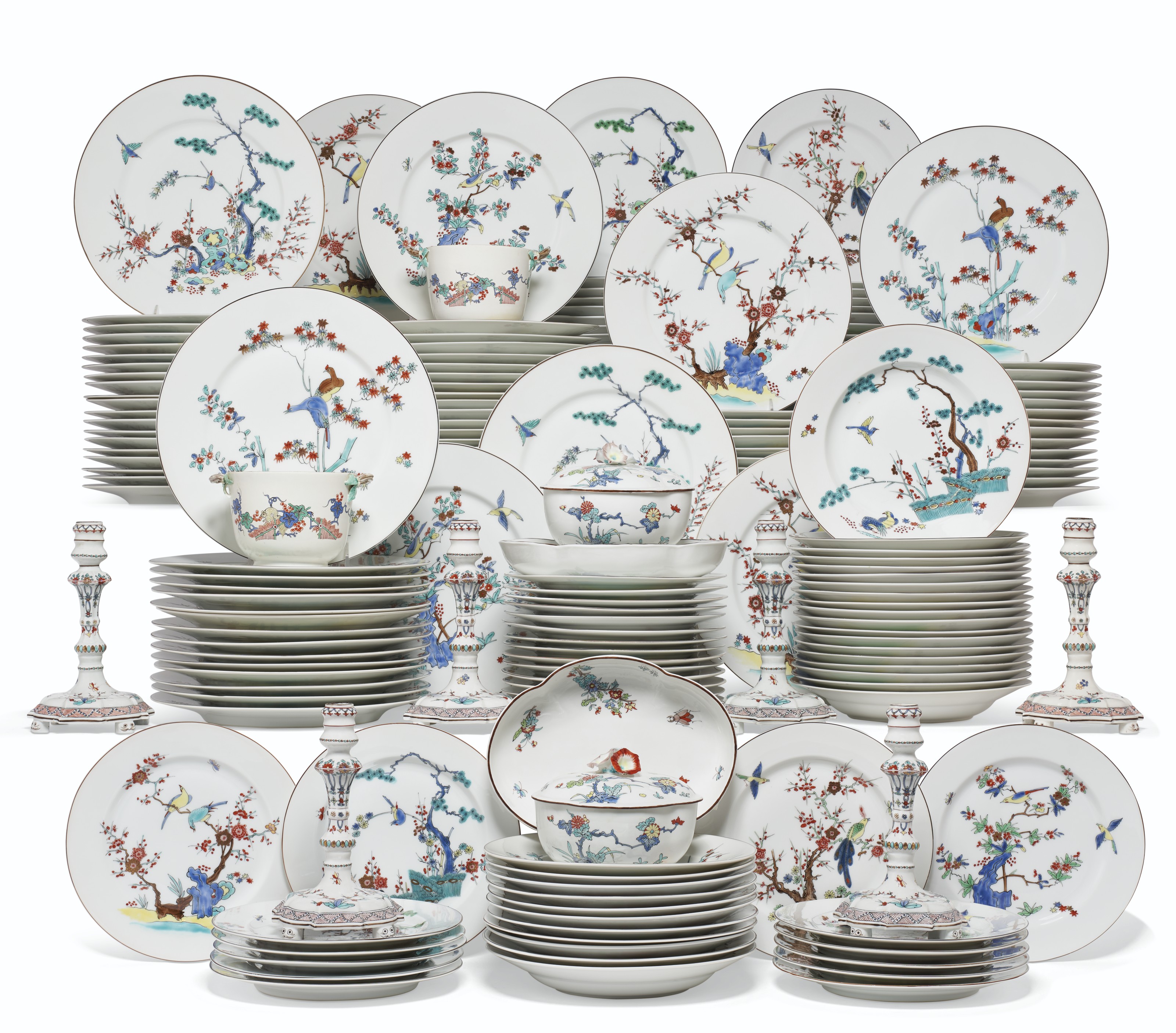 A PARIS (SAMSON ET CIE) PORCELAIN AND BACCARAT GLASS PART SERVICE ...