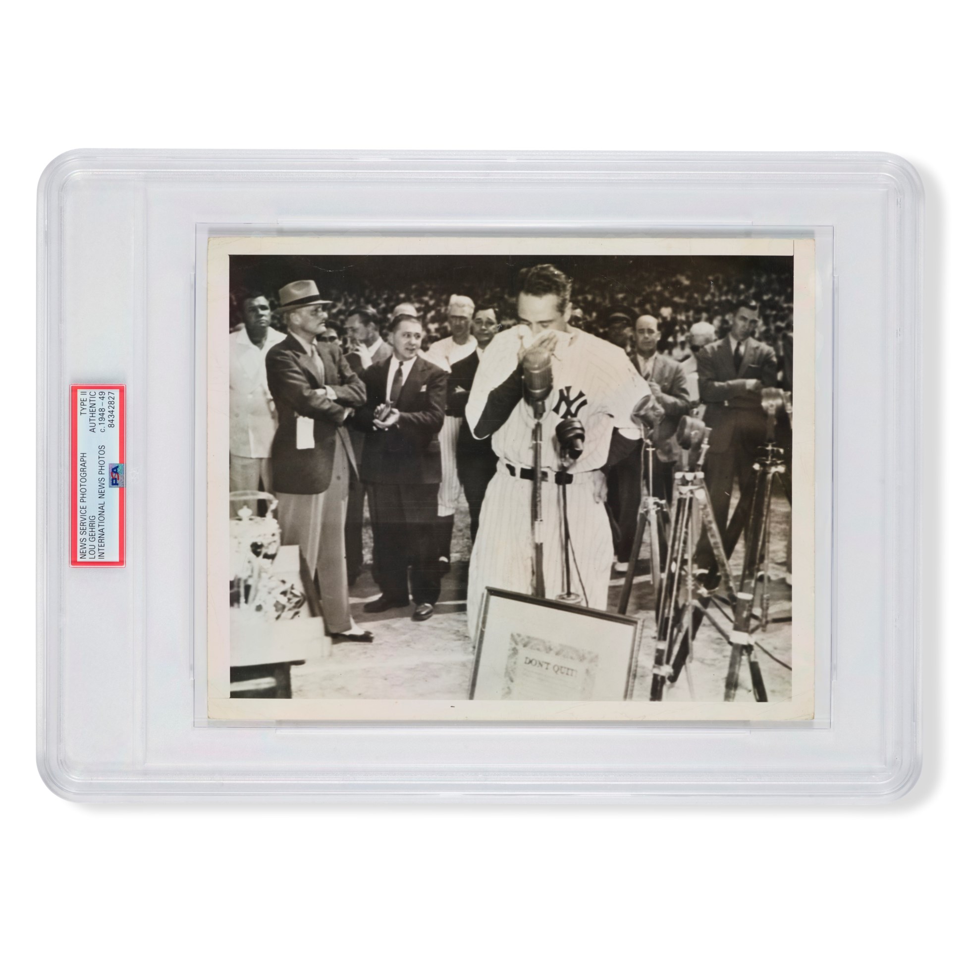 July 4,1939 Lou Gehrig "Luckiest Man Alive" Farewell Speech Photograph ...