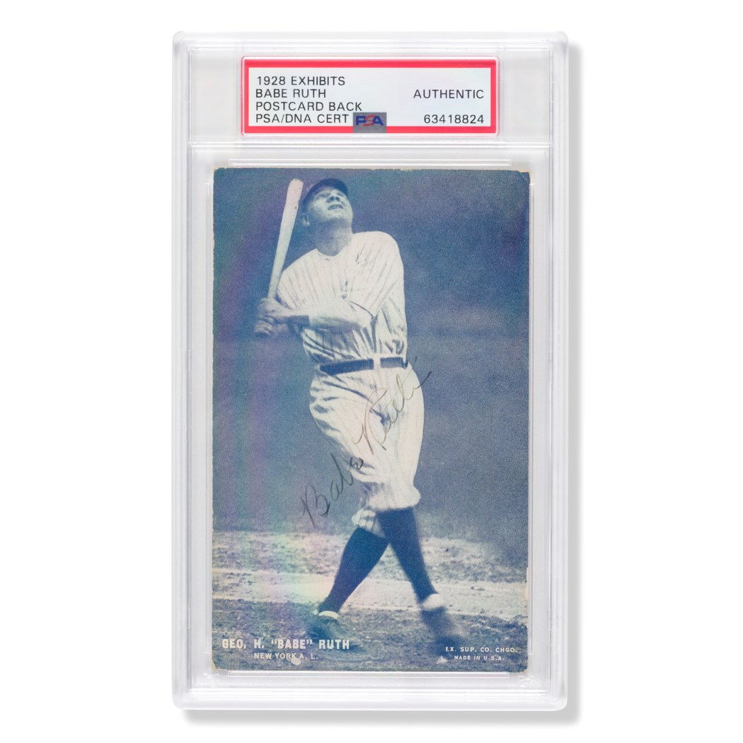 1928 Babe Ruth Autographed Exhibit Postcard (PSA/DNA) | Christie's
