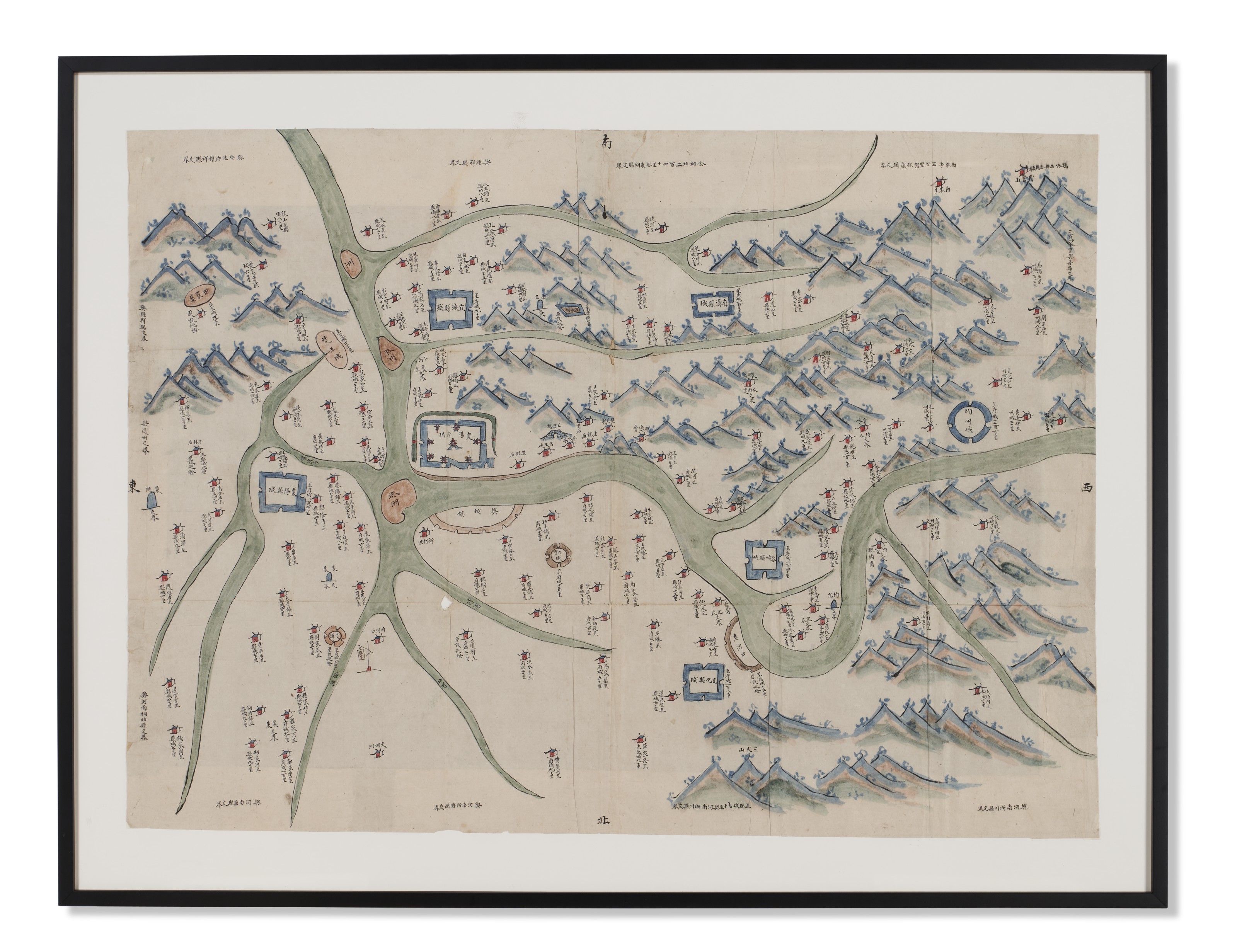 Xiangyangfu Tu [Map of Xiangyang Prefecture], Qing dynasty, 1644-1912 ...