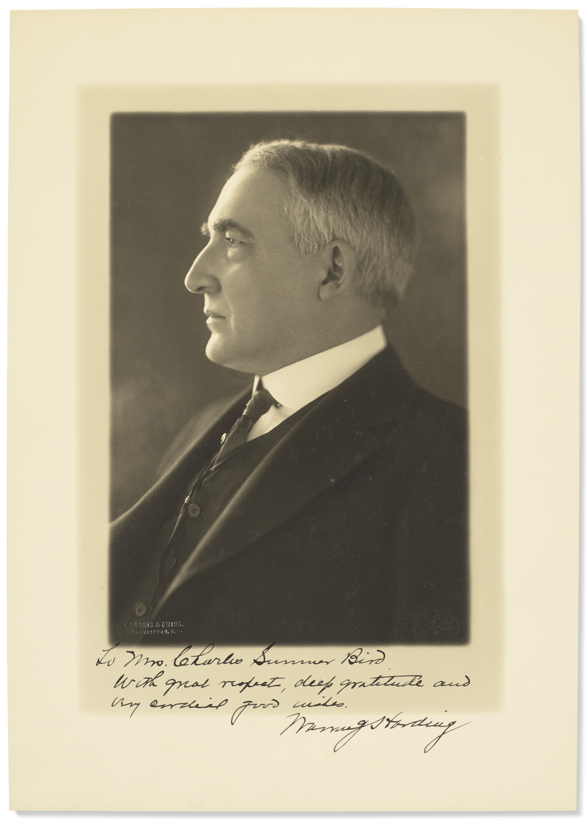 Signed photographs from the Washington Naval Conference, Warren Harding ...