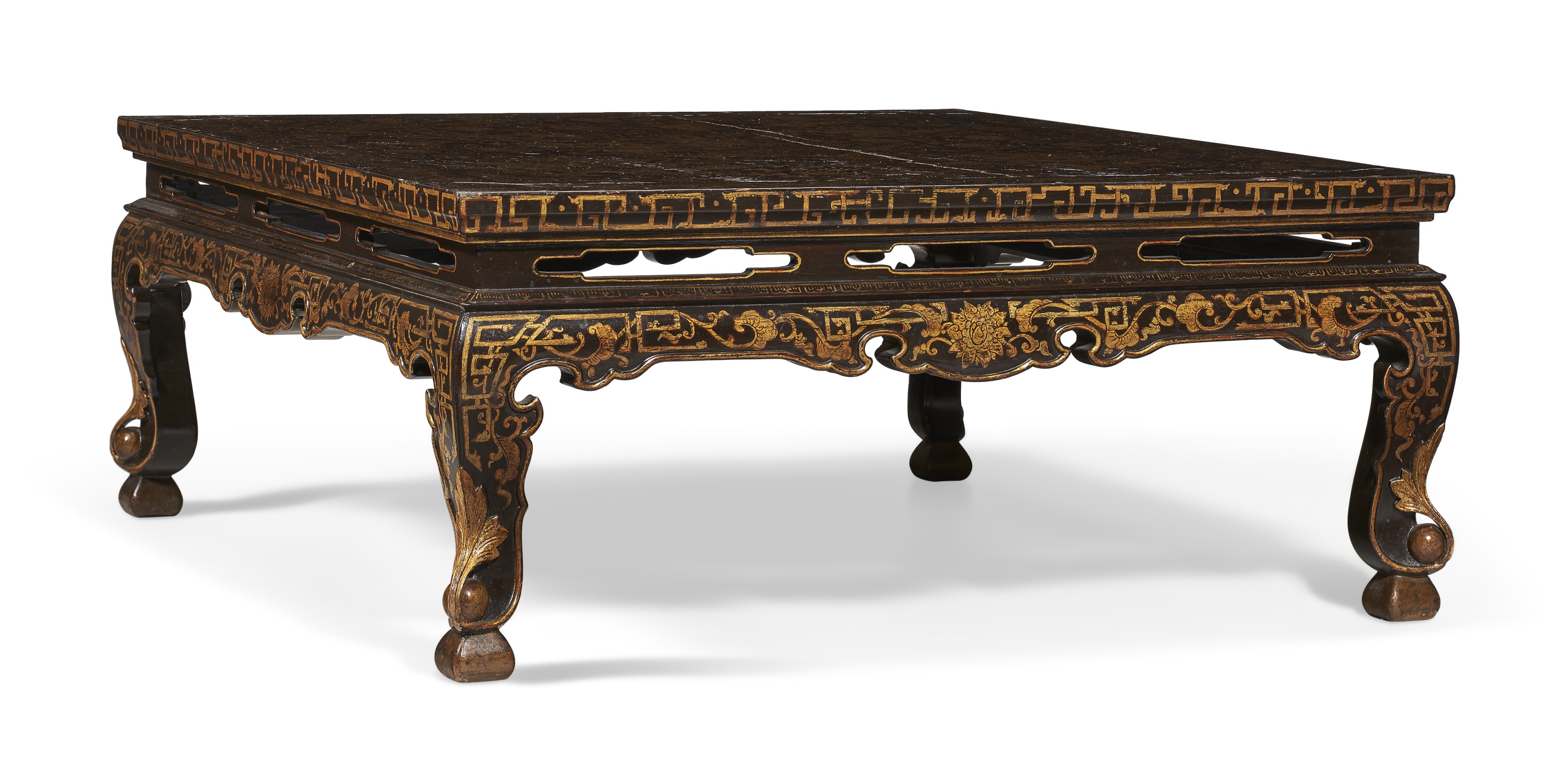 A CHINESE EXPORT GILT AND BLACK LACQUER LOW TABLE, QING DYNASTY, 19TH ...
