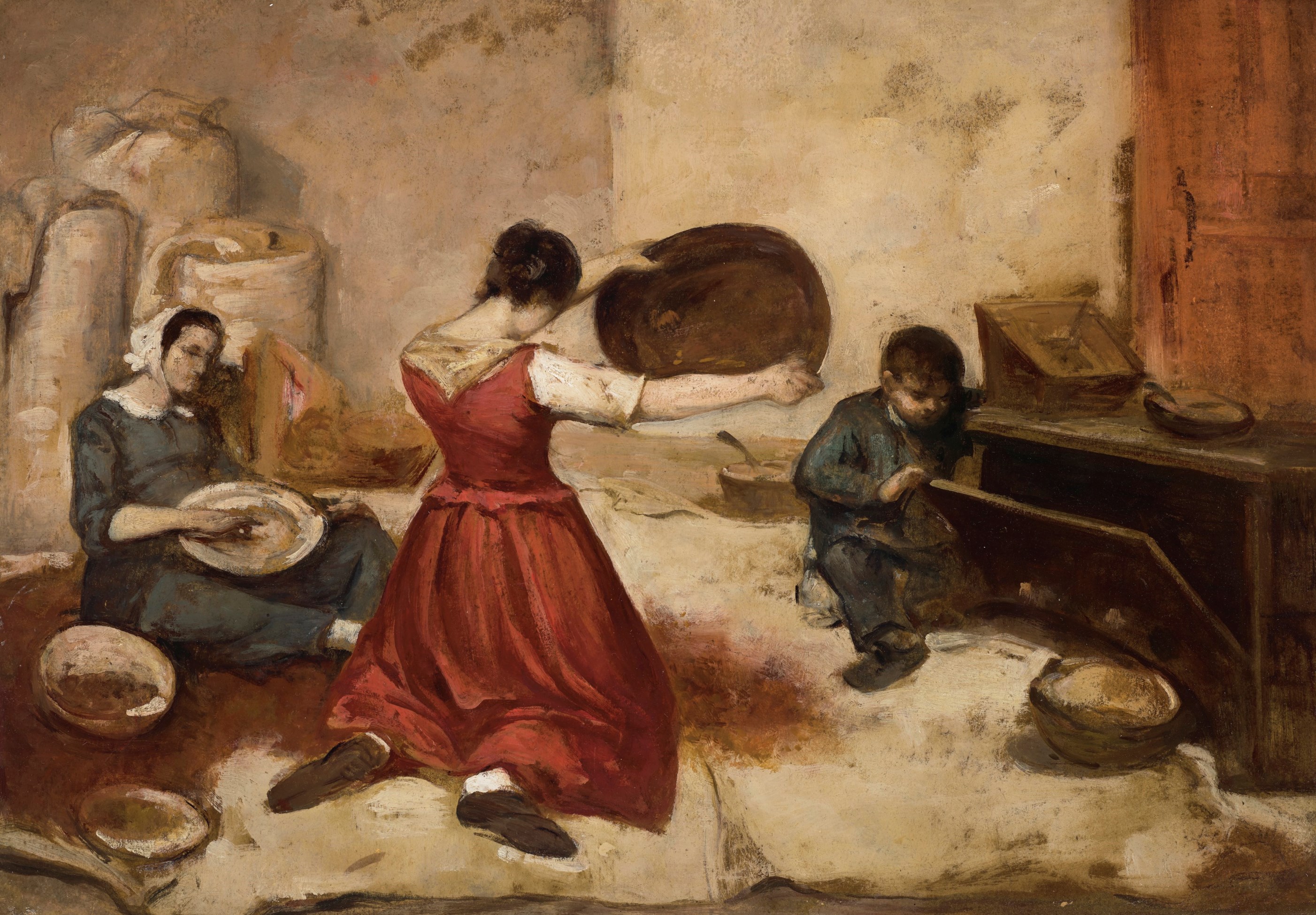 GUSTAVE COURBET (French, 1819-1877), Les cribleuses de blé, esquisse ...