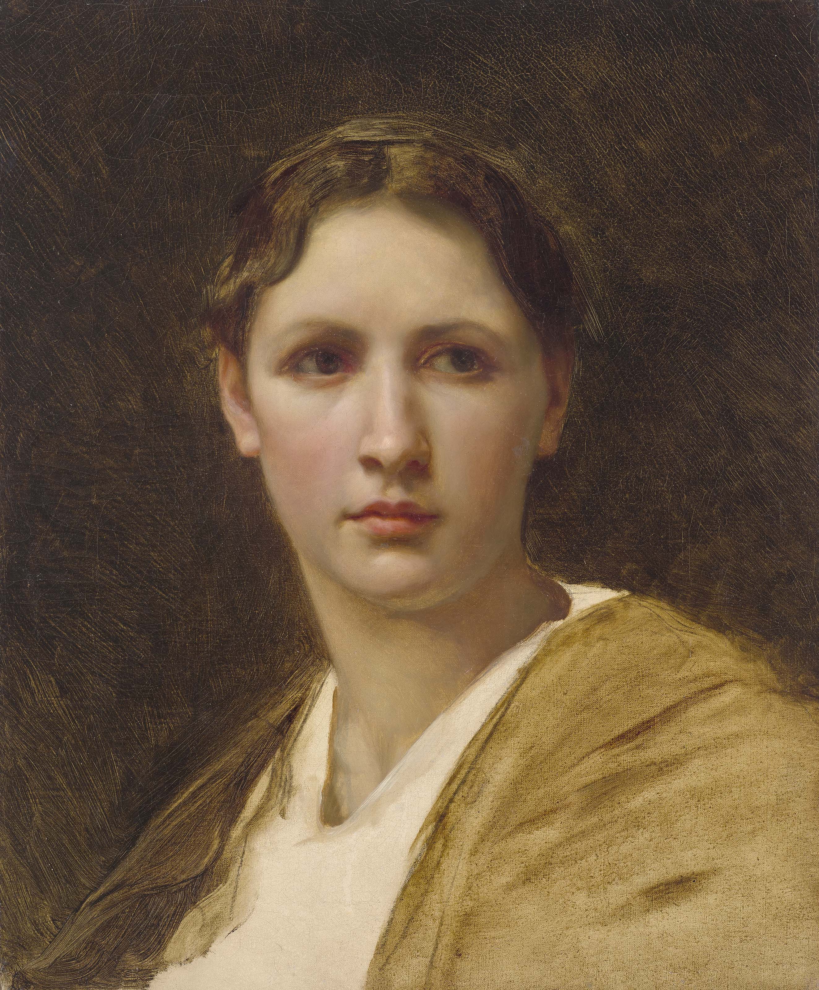 WILLIAM-ADOLPHE BOUGUEREAU (FRENCH, 1825-1905), Étude de la tête ...