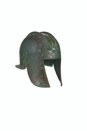 A GREEK BRONZE ILLYRIAN HELMET, LATE ARCHAIC PERIOD TO EARLY CLASSICAL ...