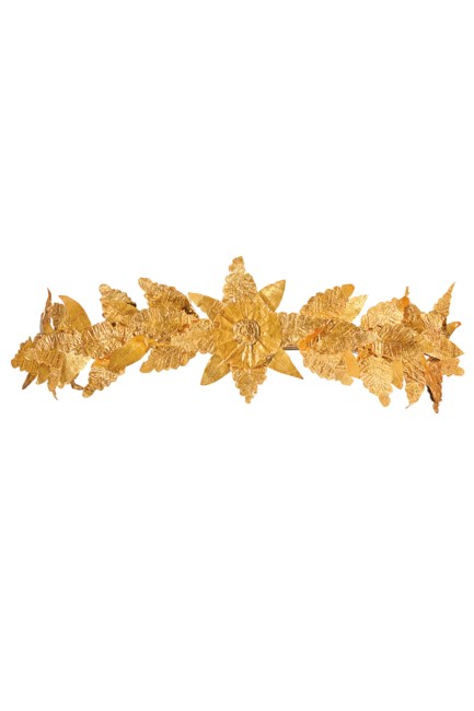 A GREEK GOLD WREATH WITH OLIVE AND OAK LEAVES, LATE CLASSICAL PERIOD TO ...