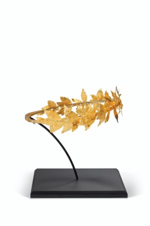 A GREEK GOLD WREATH WITH OLIVE AND OAK LEAVES, LATE CLASSICAL PERIOD TO ...