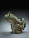 AN EXCEPTIONAL AND HIGHLY IMPORTANT BRONZE RITUAL WINE VESSEL AND COVER ...