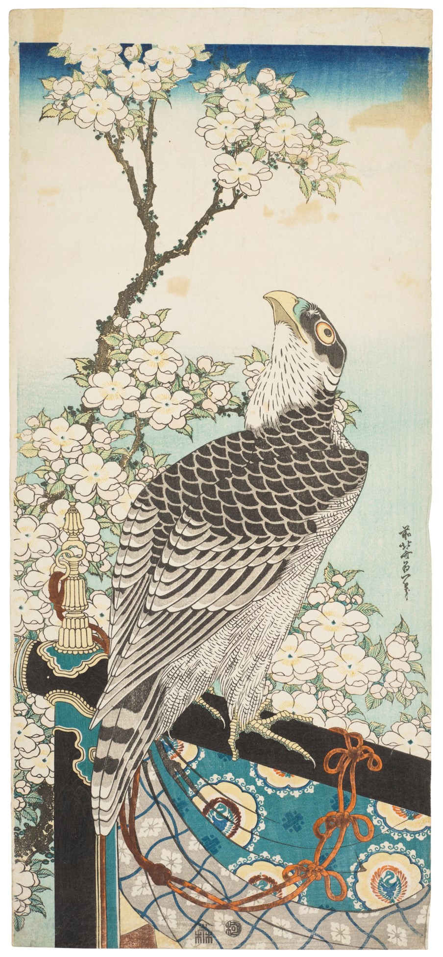 KATSUSHIKA HOKUSAI (1760-1849), Hawk and cherry blossoms | Christie's