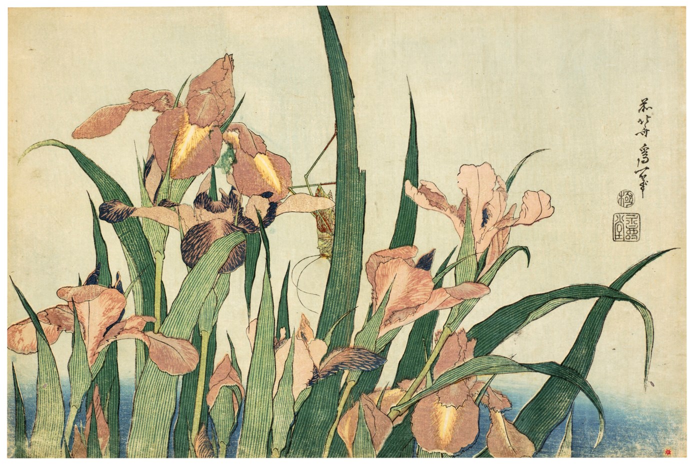 KATSUSHIKA HOKUSAI (1760-1849), Irises and Grasshopper | Christie's