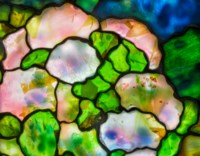 TIFFANY STUDIOS, Landscape Window with Magnolias, Hydrangeas and ...