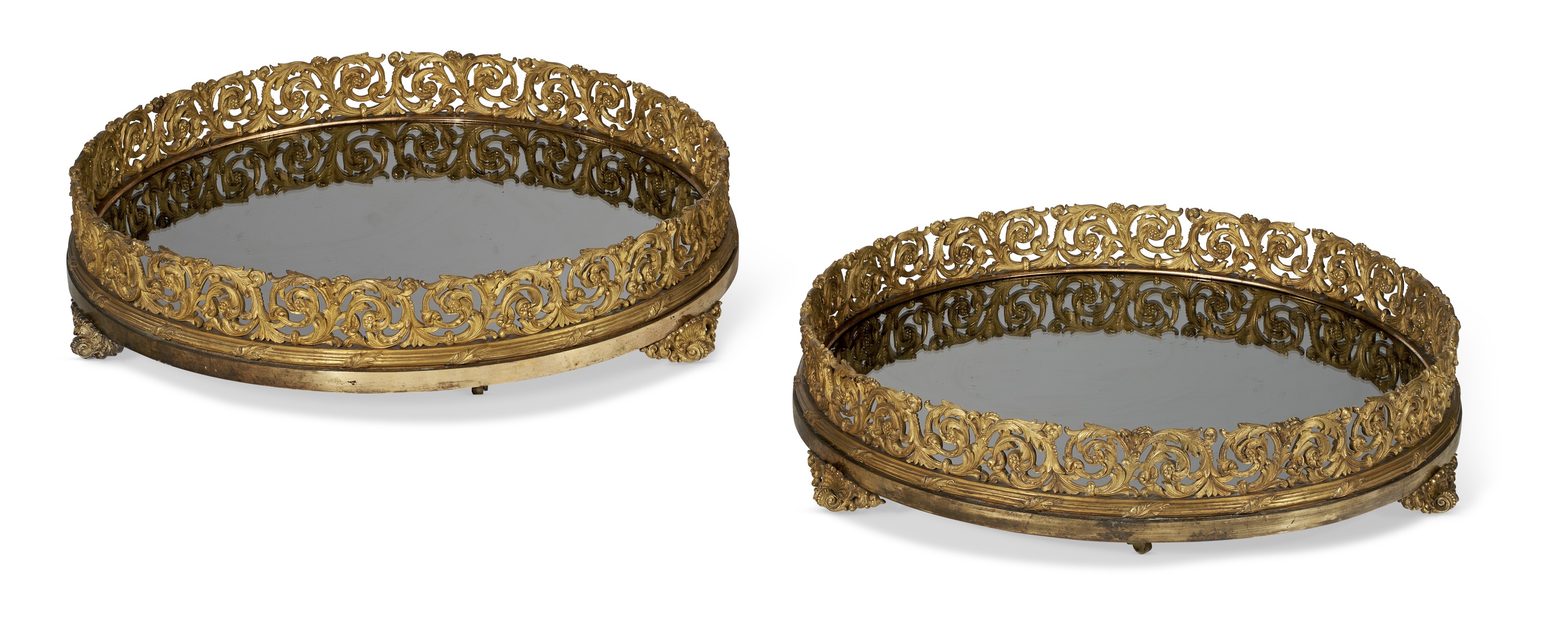A PAIR OF NAPOLEON III ORMOLU SURTOUTS DE TABLE, THIRD QUARTER 19TH ...