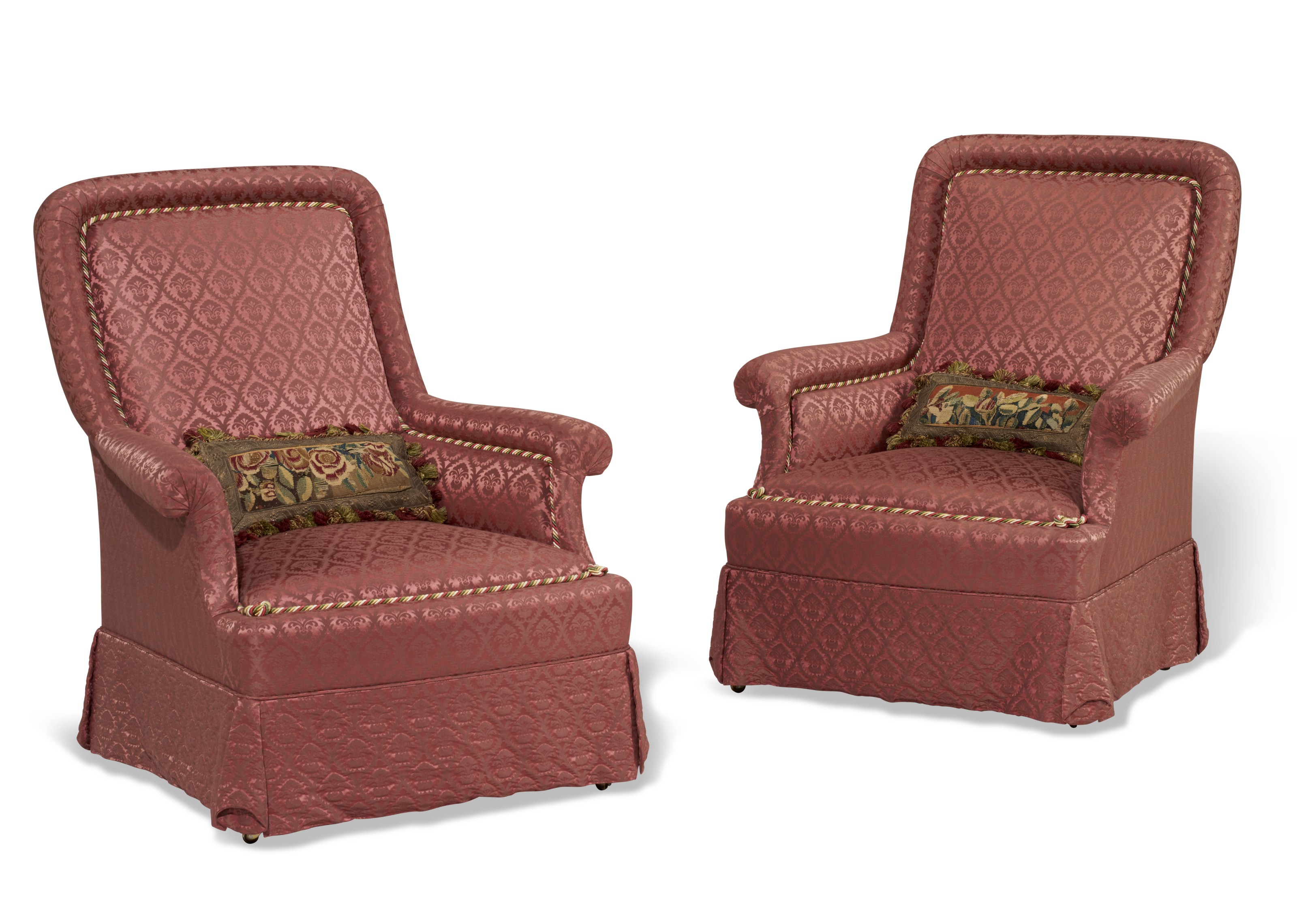 A PAIR OF UPHOLSTERED EASY ARMCHAIRS, MODERN | Christie’s