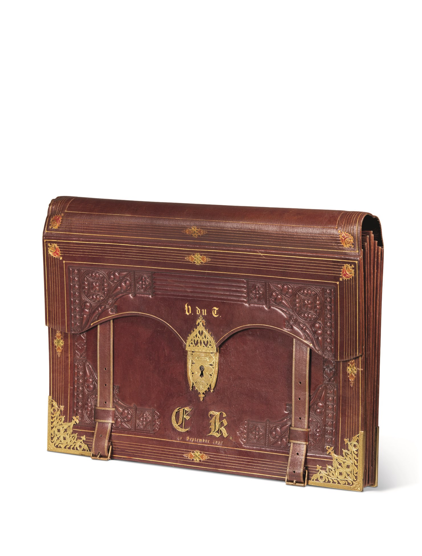PORTEFEUILLE D'ÉPOQUE LOUIS-PHILIPPE, SIGNATURE DE LA MAISON ALPHONSE ...