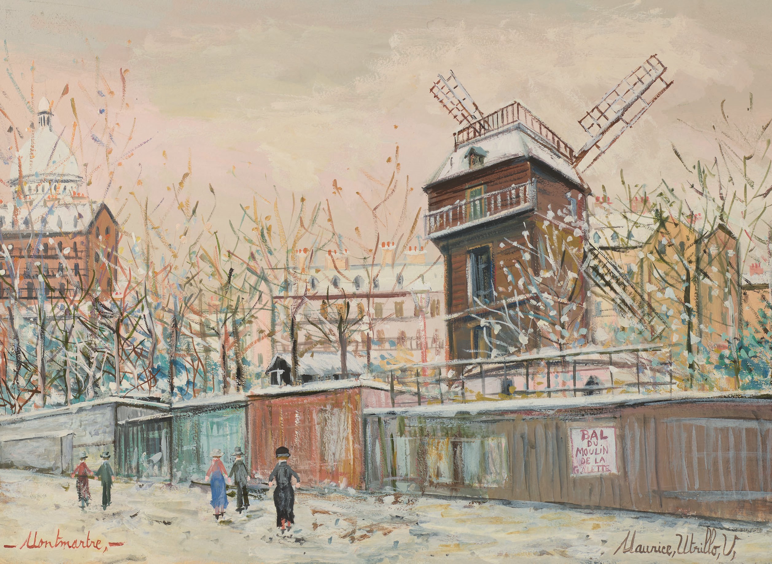 Maurice Utrillo (1883-1955), Le Moulin de la Galette sous la neige ...