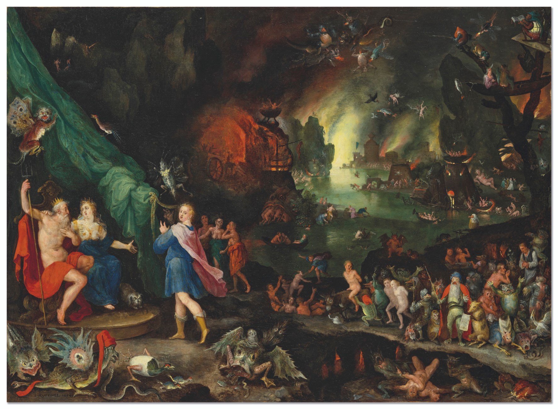 JAN BRUEGHEL L'ANCIEN (BRUXELLES 1568-1625 ANVERS), Orphée aux Enfers ...