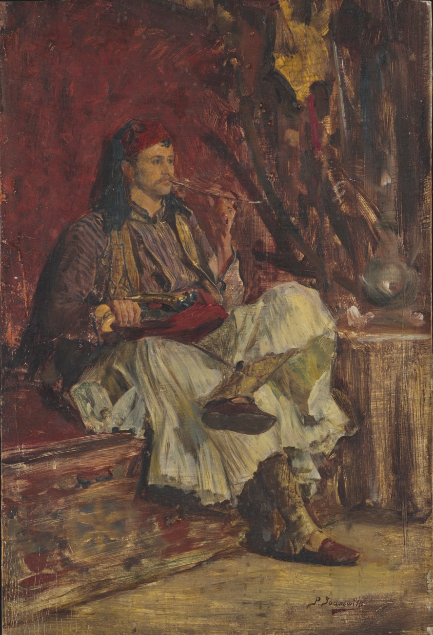 PAJA JOVANOVIĆ (VRŠAC 1859-1957 VIENNE), Une sentinelle fumant la pipe ...