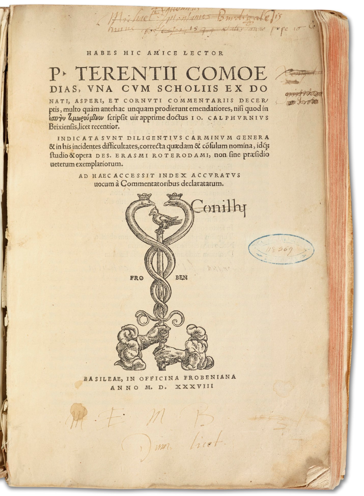 [MONTAIGNE, Michel Eyquem de (1533-1592)] -- TÉRENCE, Publius Terentius ...