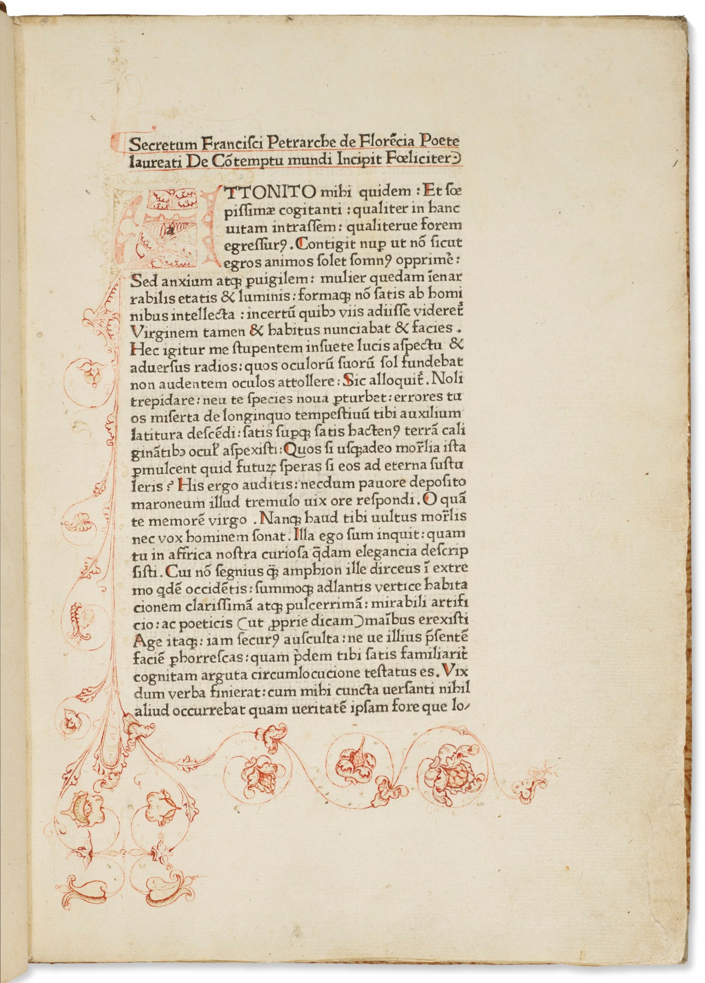 PETRARCA, Francesco (1304-1374), Secretum (…) de contemptu mundi ...