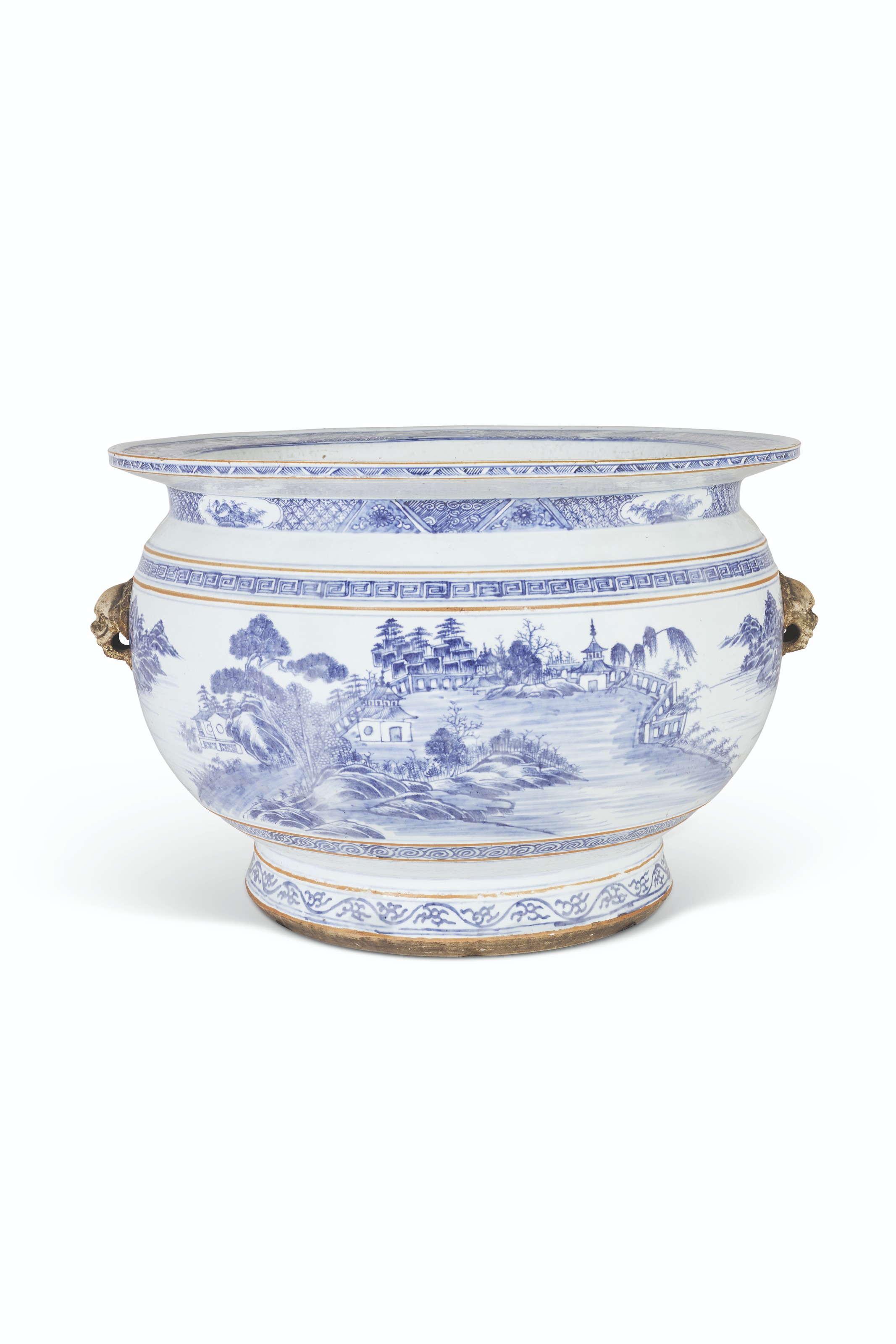 BASSIN EN PORCELAINE BLEU BLANC | Barnebys