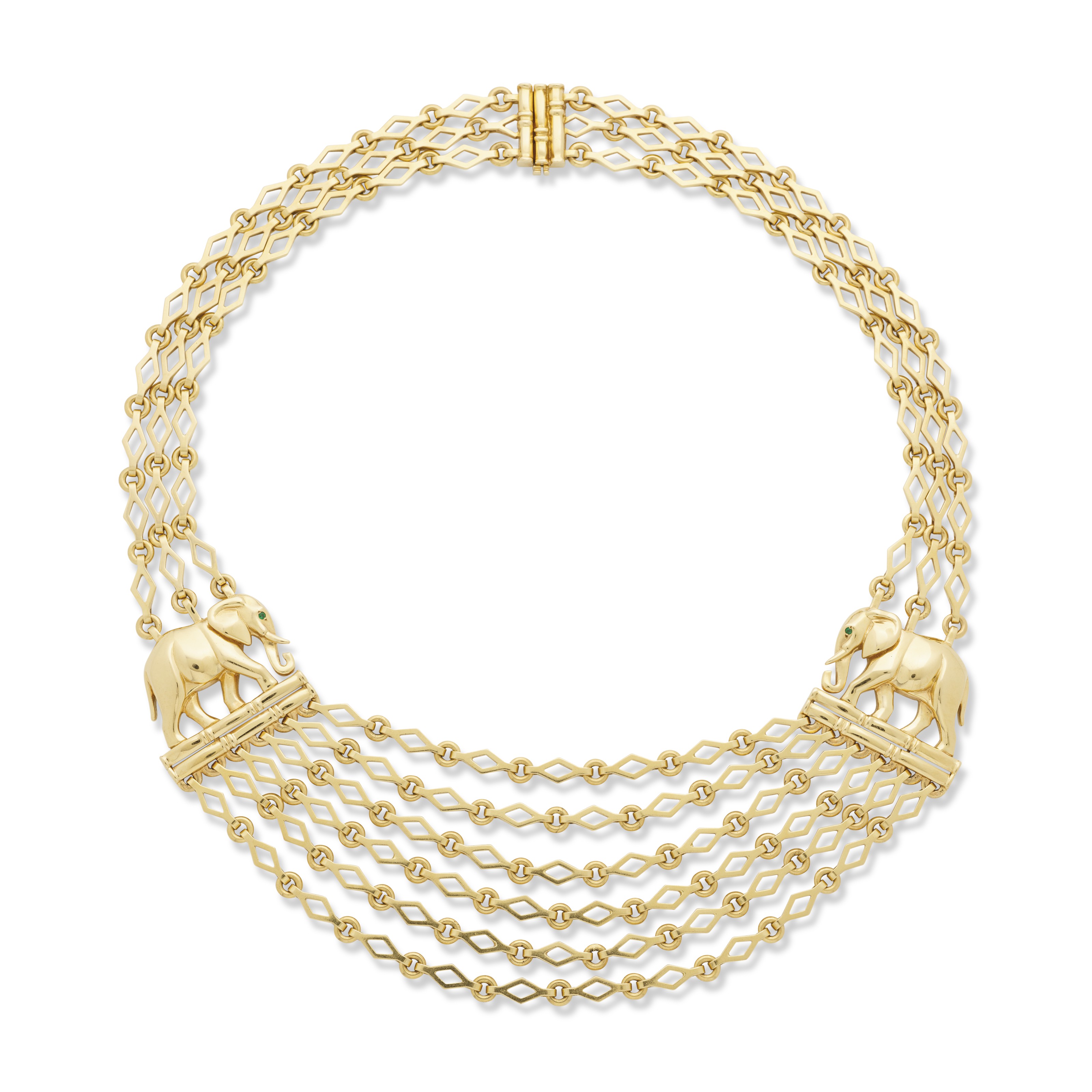 CARTIER COLLIER 'ÉLÉPHANTS' OR ET ÉMERAUDES, | Christie’s