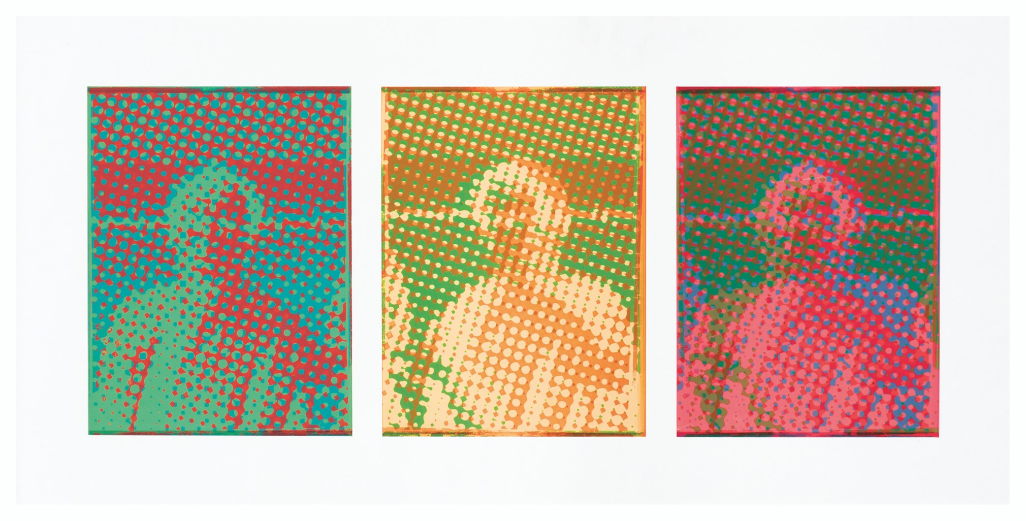 ALAIN JACQUET (1939-2008), Trois Portraits d'Hommes Fluorescents ...