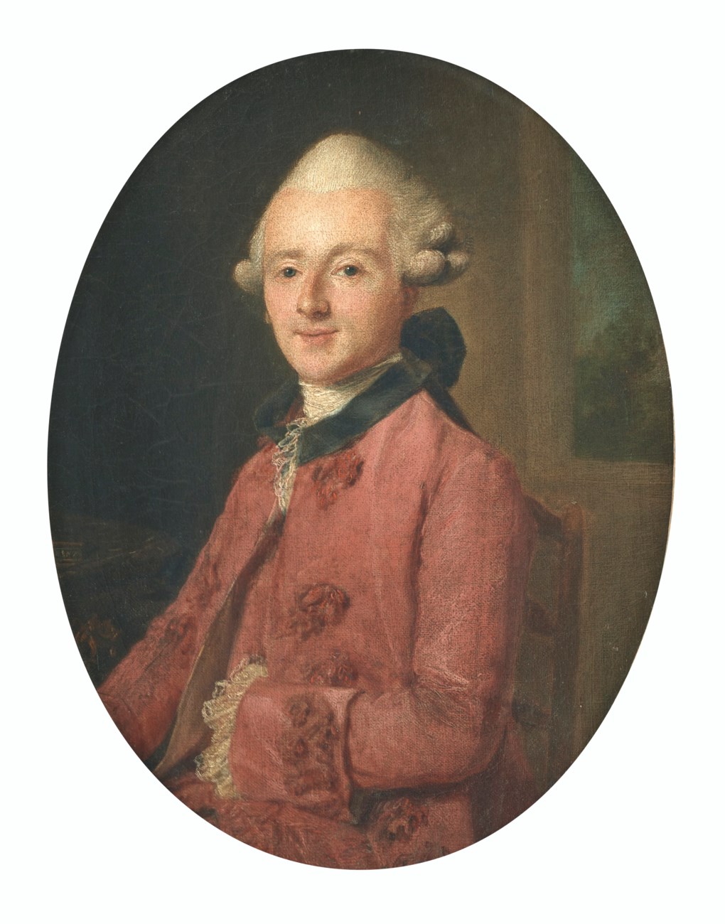 ÉCOLE FRANÇAISE VERS 1760, Portrait d'un jeune homme à l'habit rouge ...
