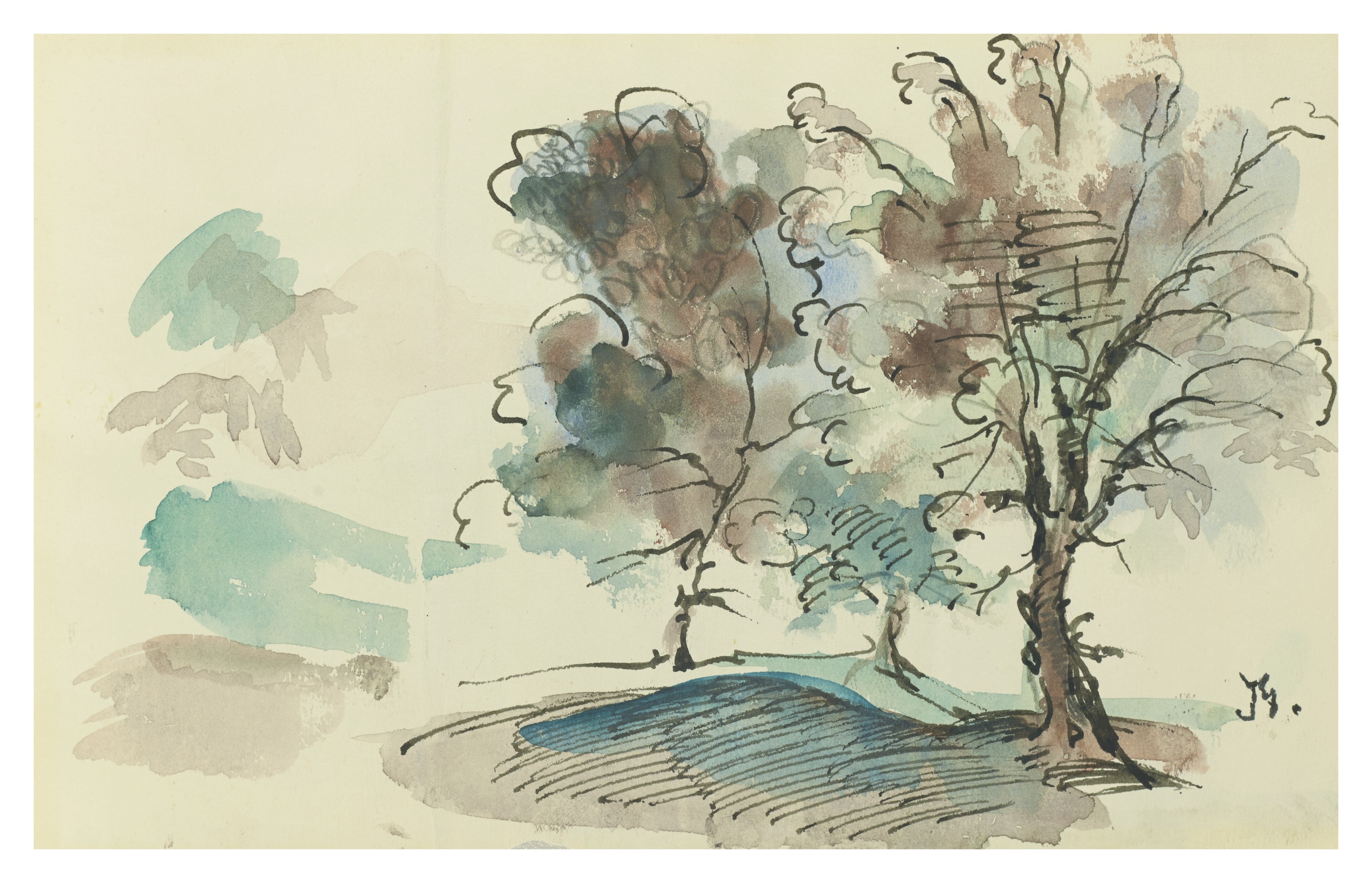 Balthus (Balthasar Klossowski de Rola, dit, 1908-2001), Trois arbres ...